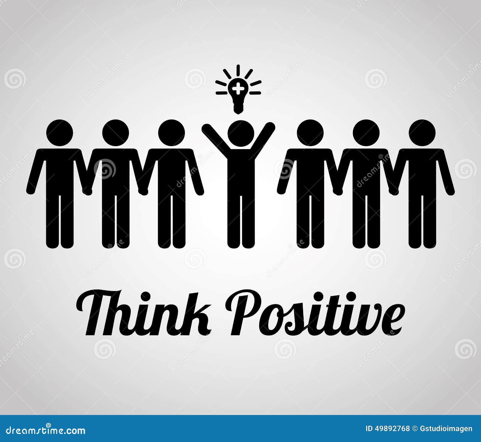 Think positive stock vector. Illustration of silhouettes - 49892768