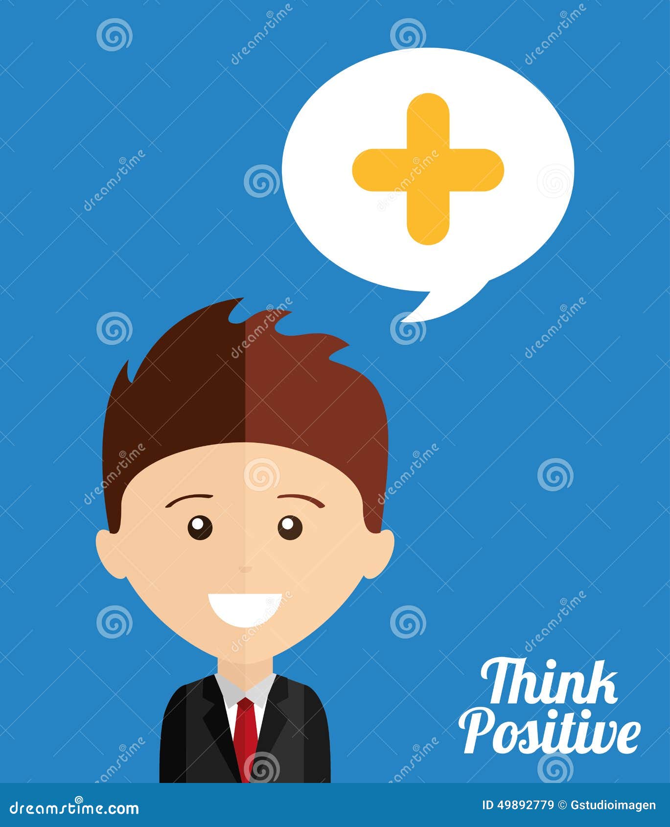 Think positive stock vector. Illustration of pointing - 49892779