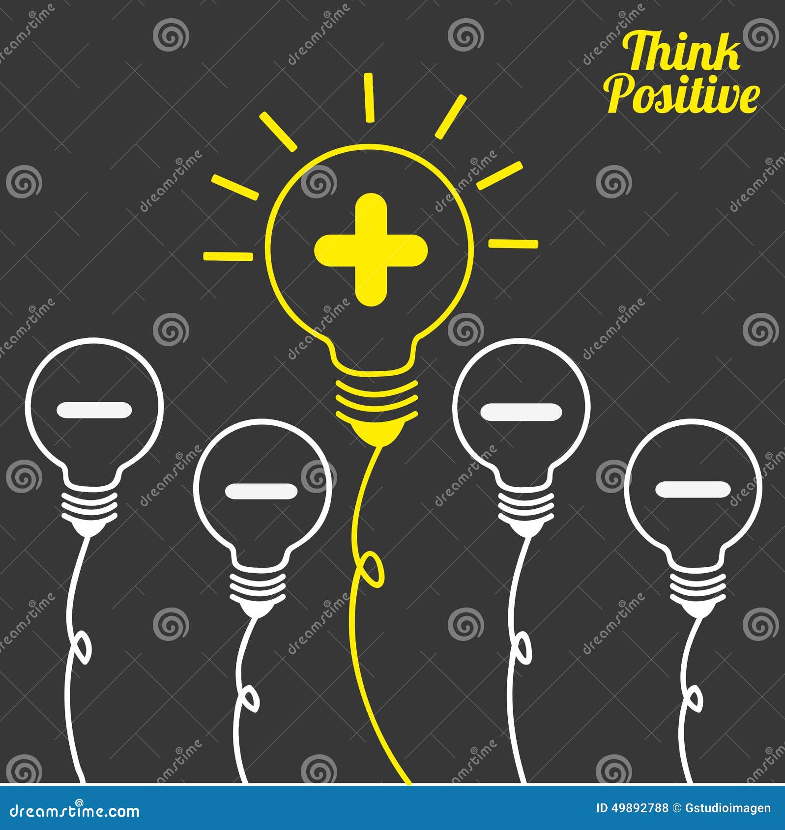 Think positive stock vector. Illustration of thinking - 49892788