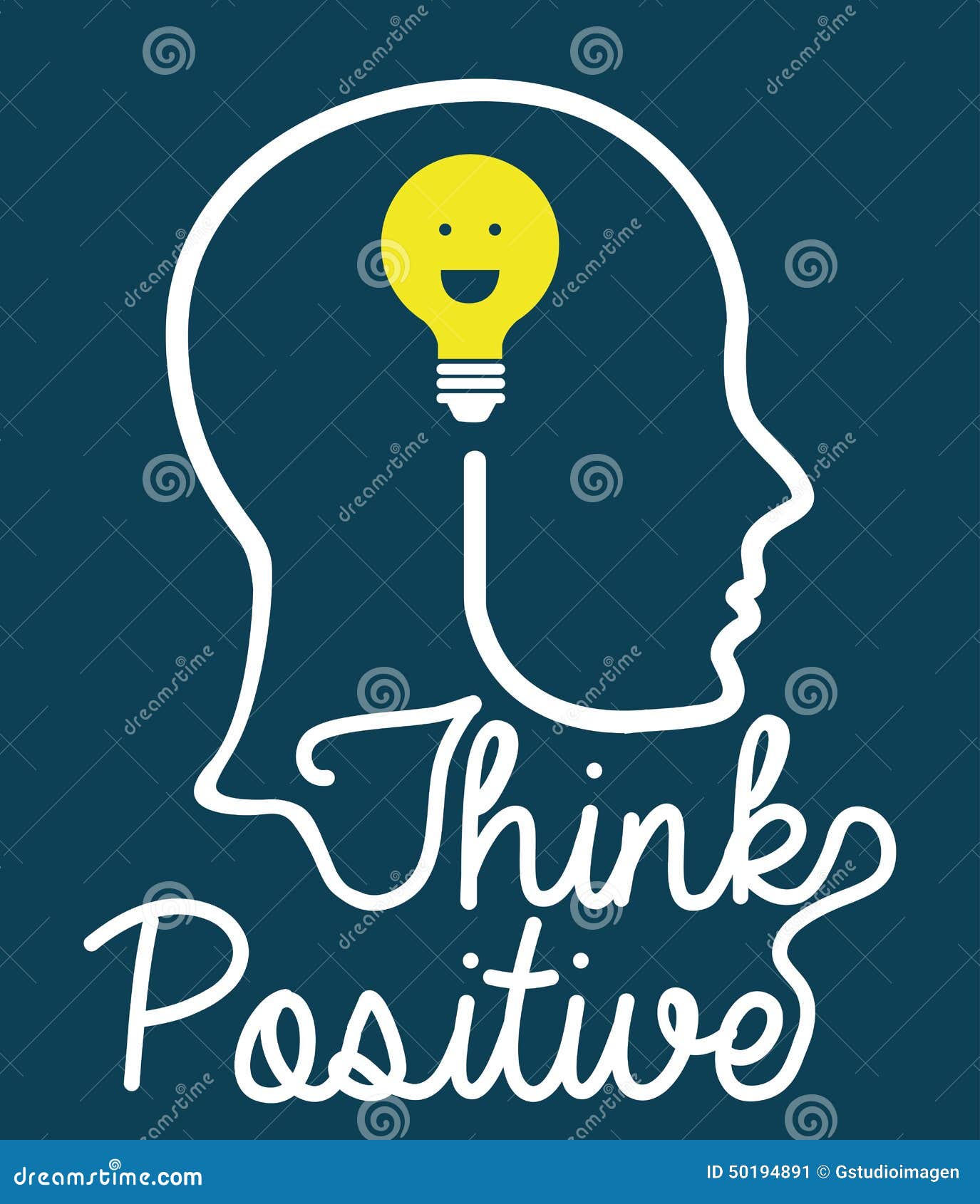 Think positive stock vector. Illustration of design, isolated - 50194891