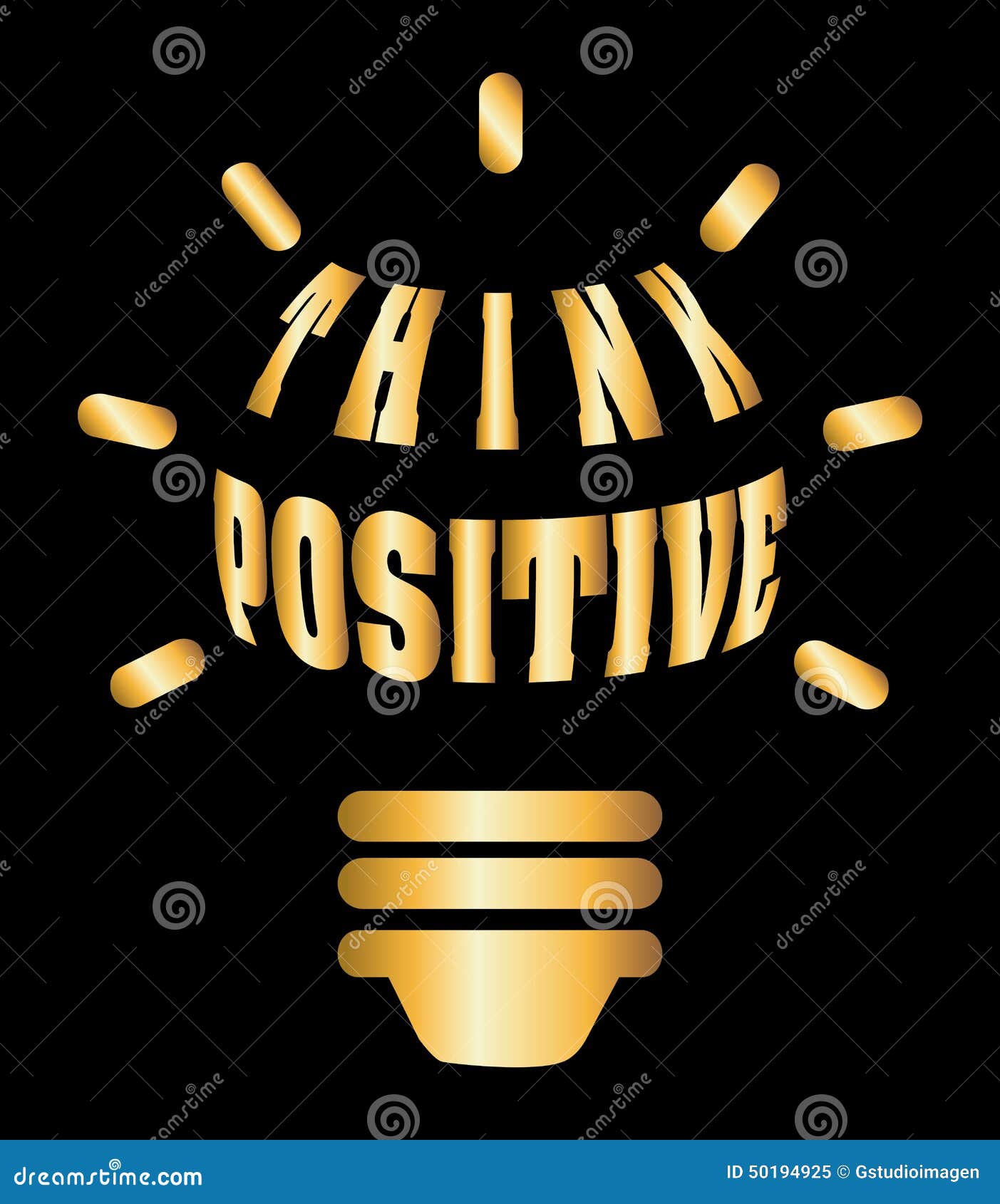 Think positive stock vector. Illustration of gold, symbol - 50194925