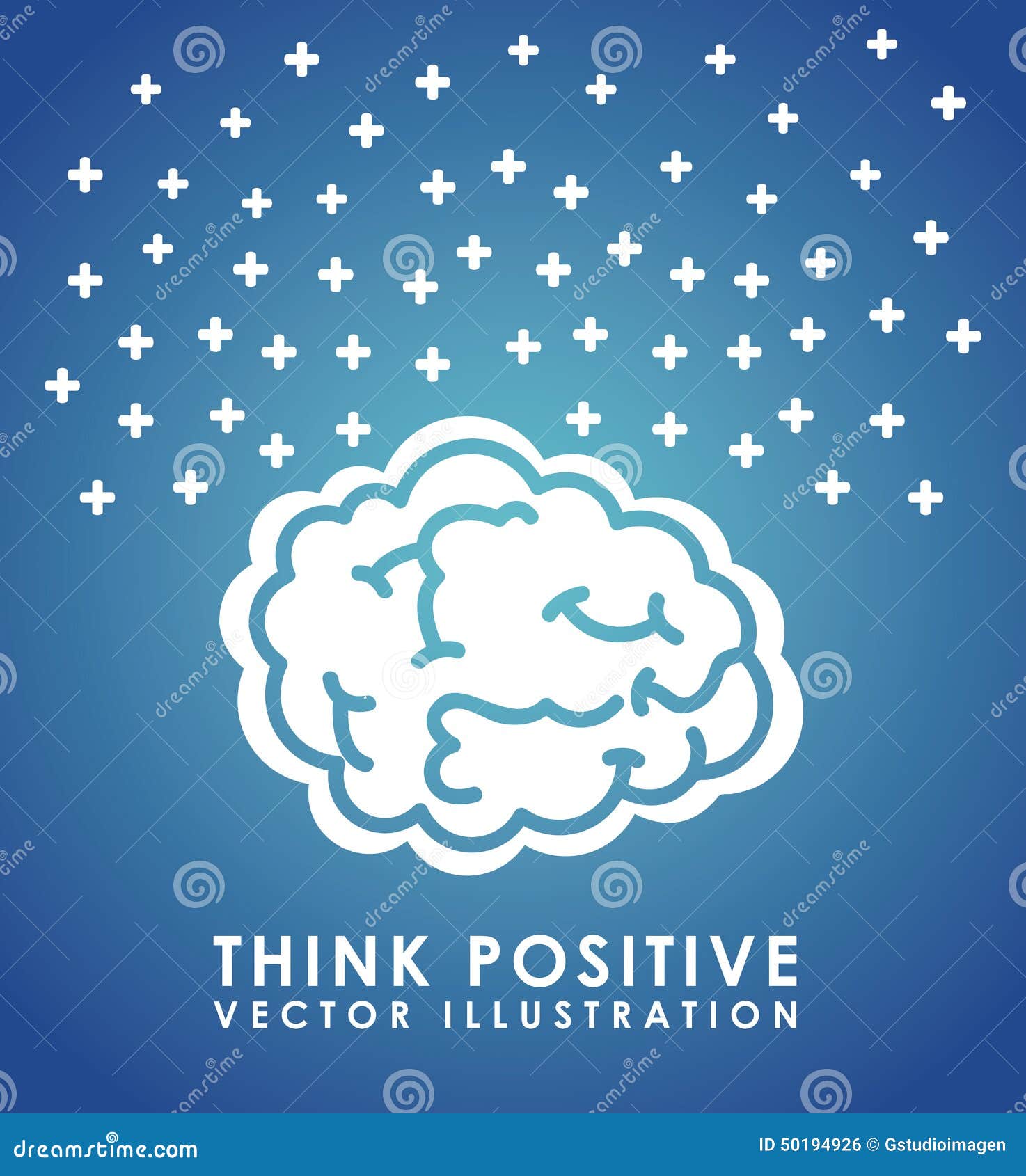 Think positive stock vector. Illustration of pointing - 50194926