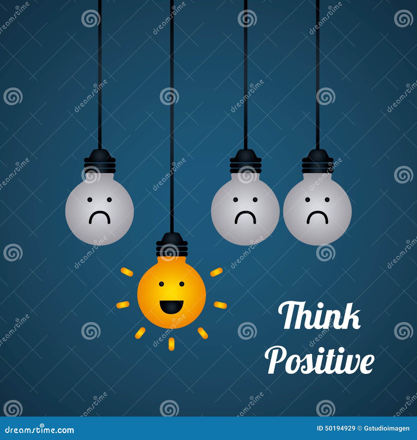 Think positive stock vector. Illustration of silhouette - 50194929