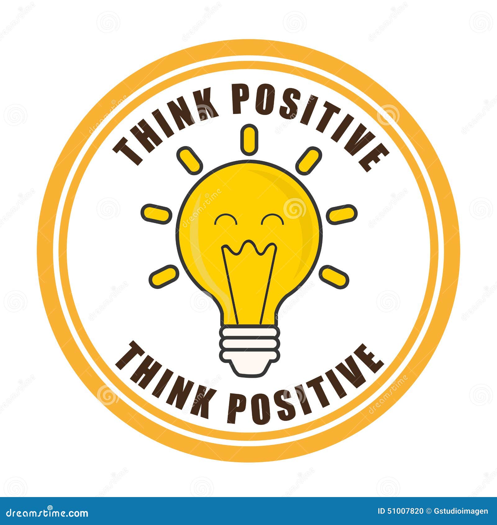 Think positive stock vector. Illustration of stamp, sticker - 51007820