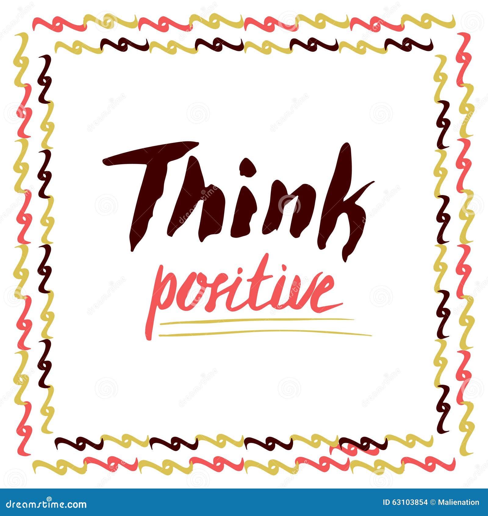 Always Be Positive Hand Lettering On White Background Cartoon Vector ...
