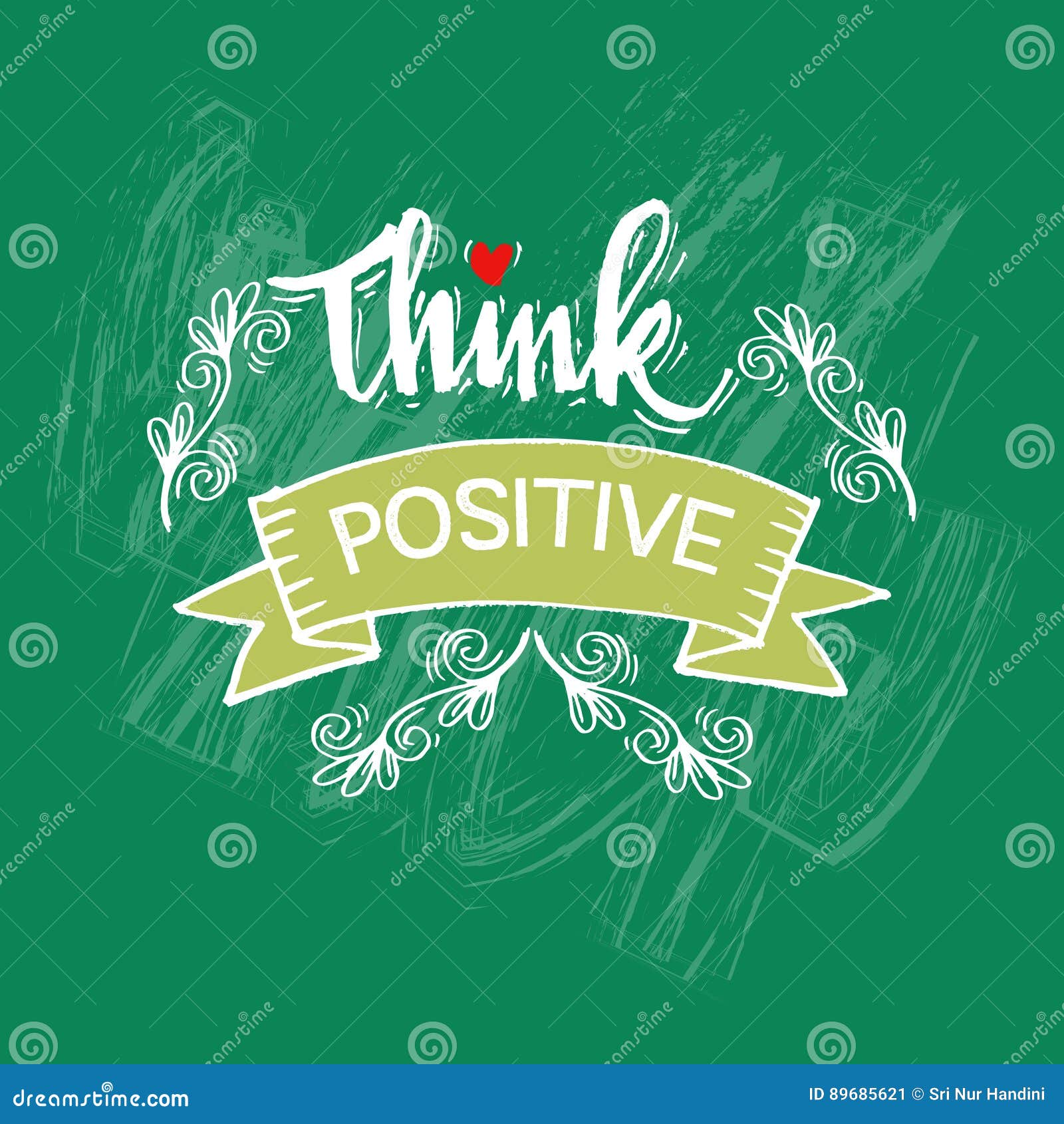 Think Positive stock vector. Illustration of drawn, script - 89685621