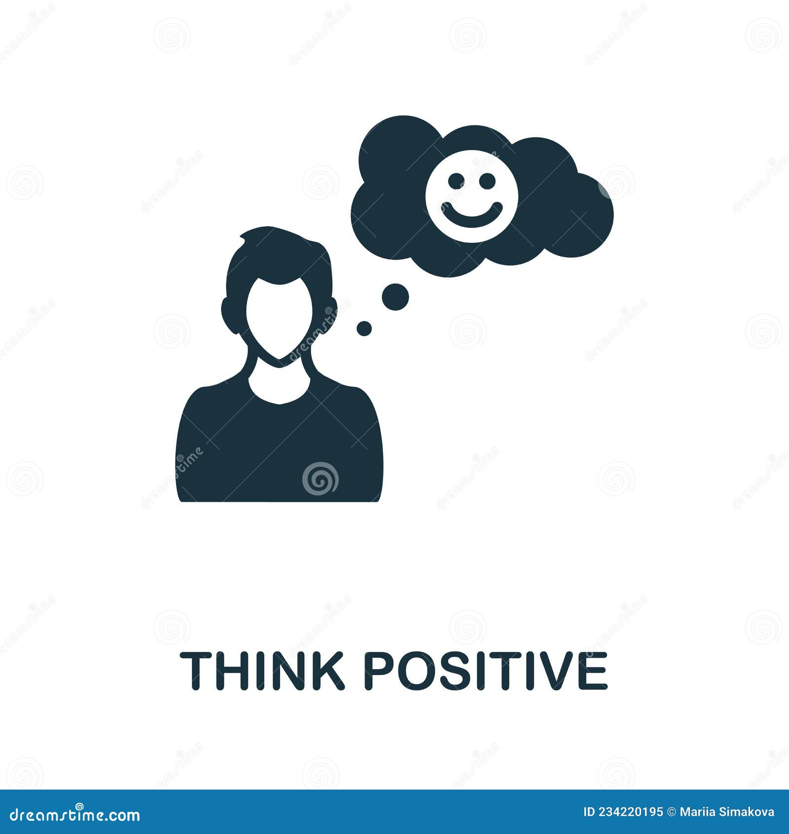 Think Positive Icon Monochrome Simple Element From Core Value