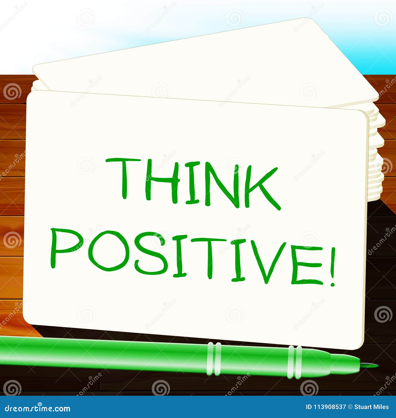 Think Positive Meaning Optimistic Thoughts 3d Illustration Stock ...