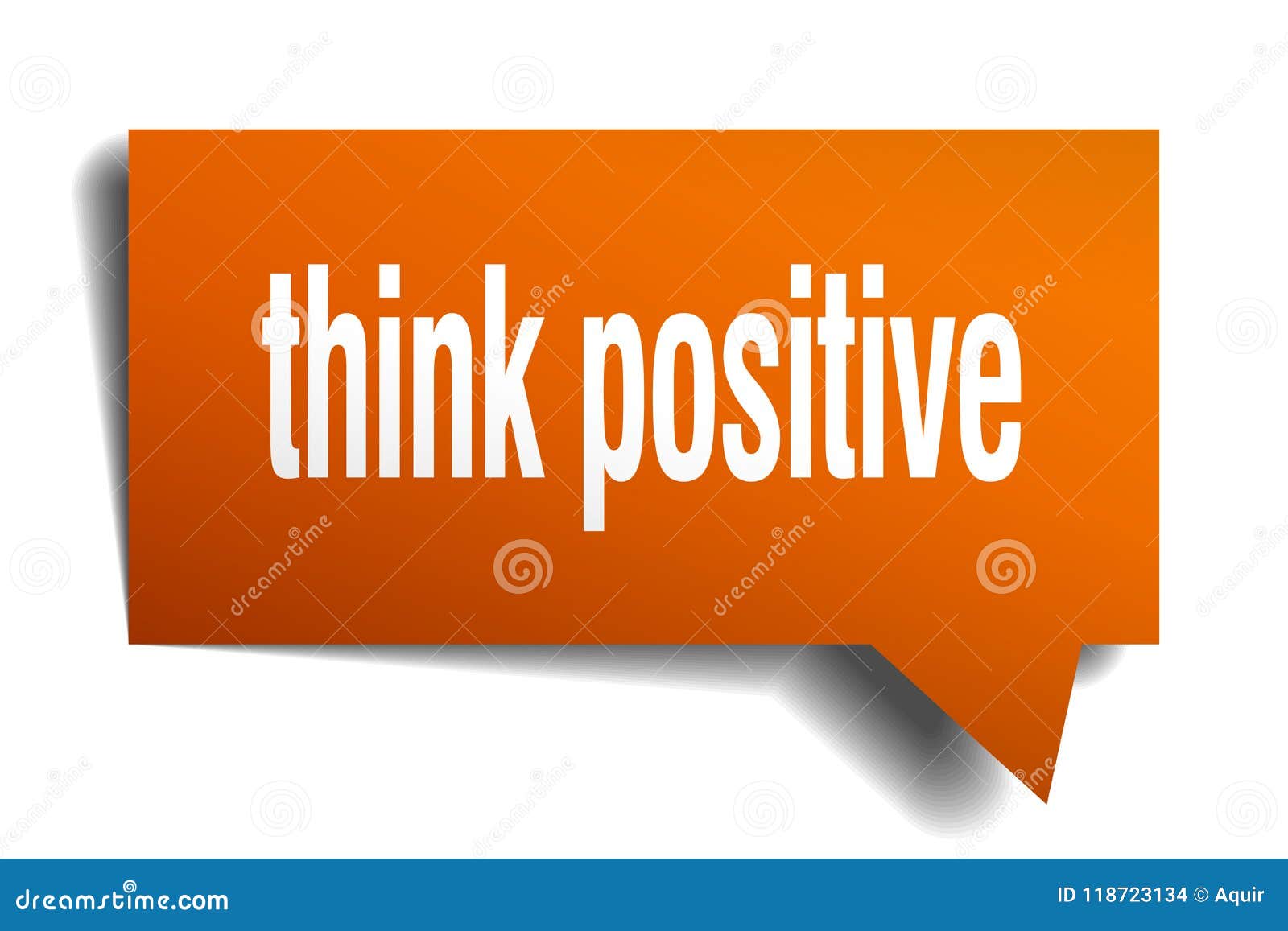 Think Positive Orange 3d Speech Bubble Stock Vector - Illustration of ...
