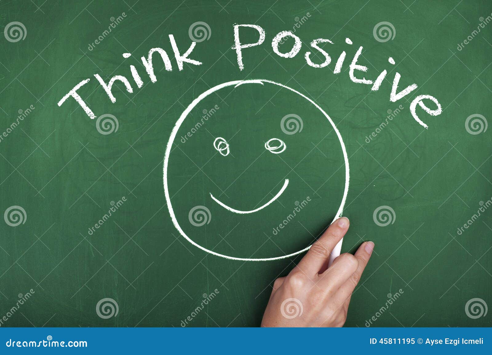Think Positive Phrase Note Smile Face Positivity Concept Stock Image ...