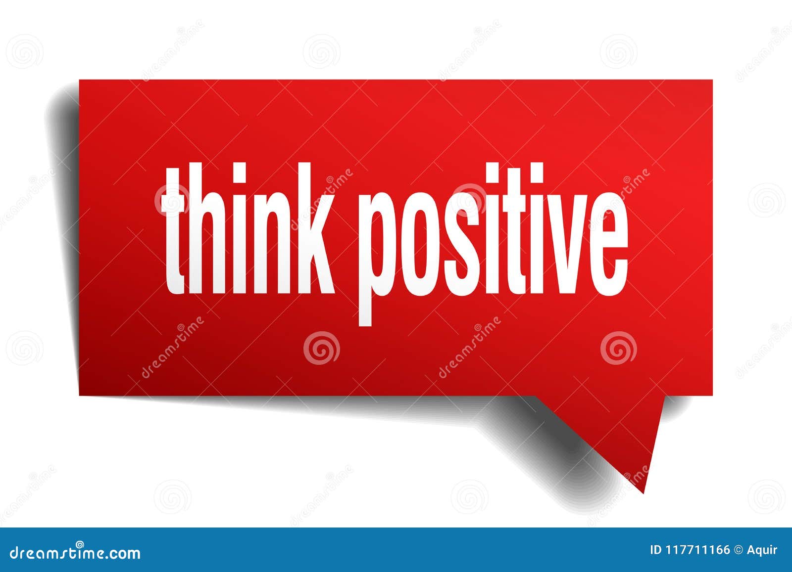 Think Positive Red 3d Speech Bubble Stock Vector - Illustration of mark ...