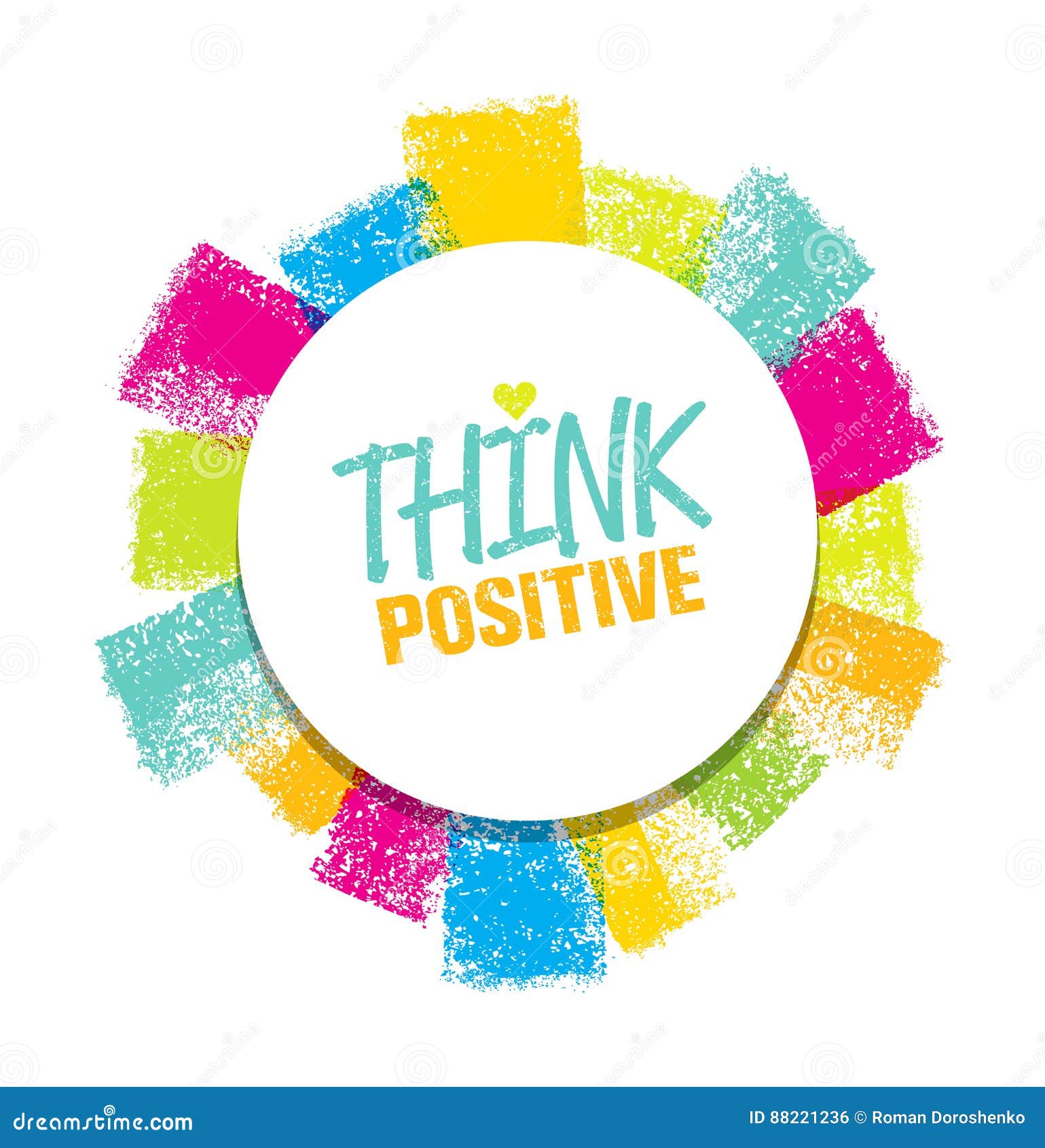 Think Positive. Rough Brush Stroke Design Element Concept Stock Vector ...