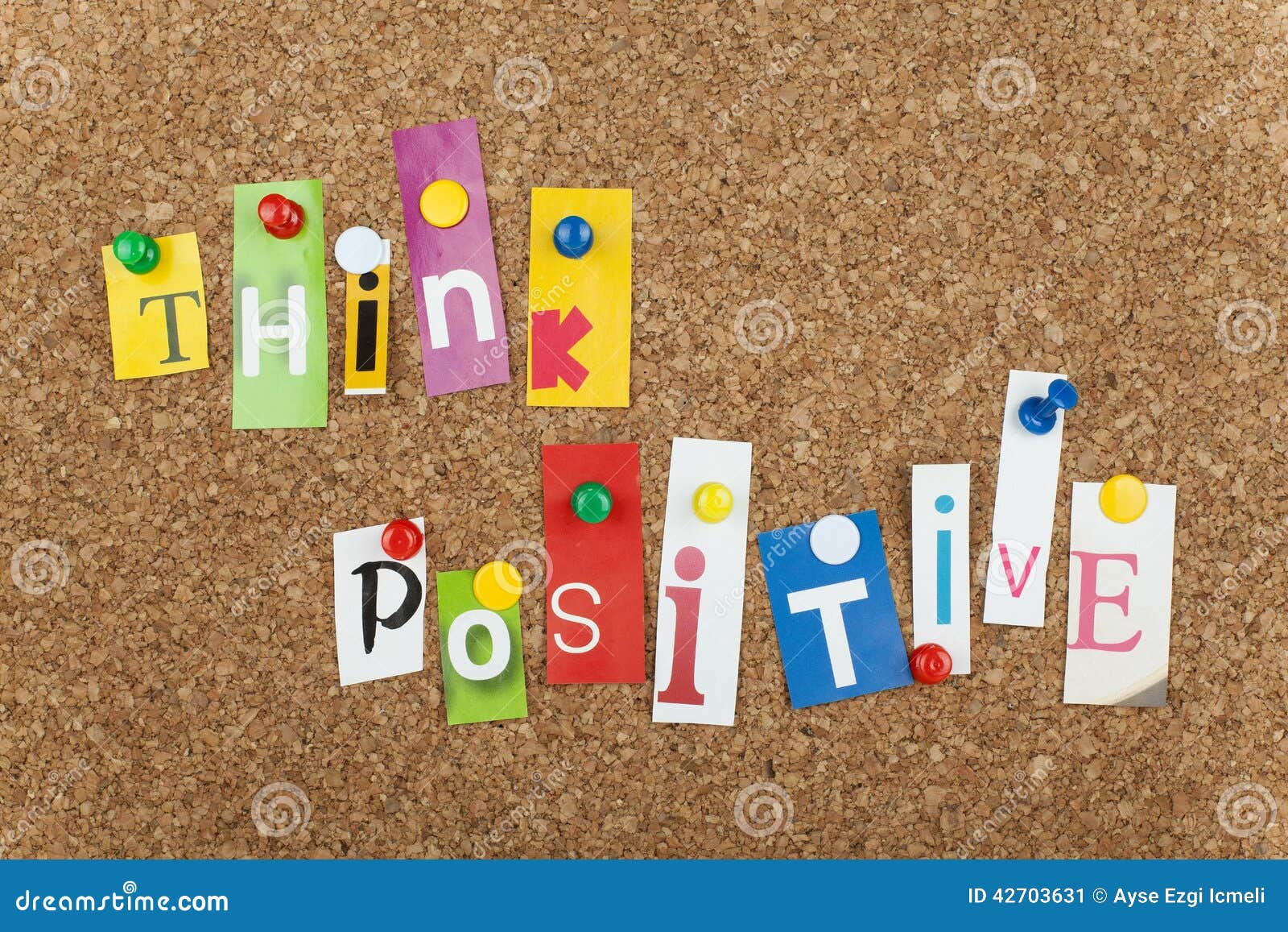 Think, Positive, Words In 3d Wood Alphabet Letters Stock Photography ...