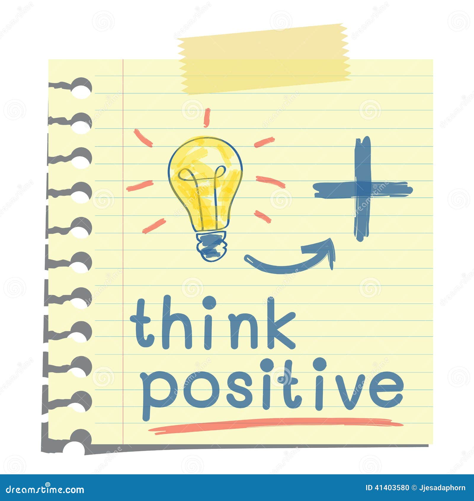 Think positive stock vector. Illustration of motivate - 41403580