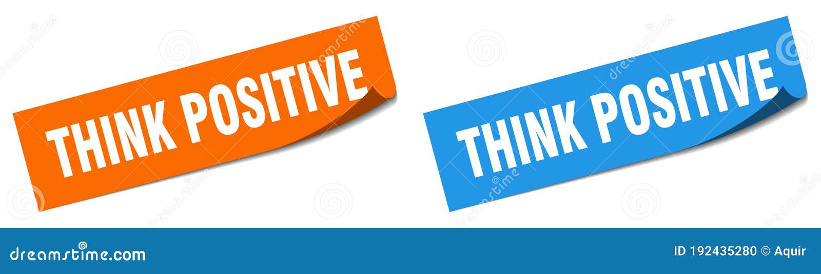 Think Positive Sticker. Think Positive Sign Set Stock Vector ...
