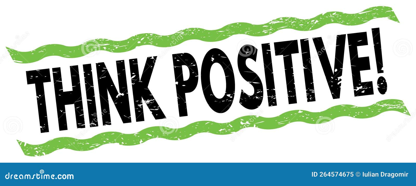 THINK POSITIVE! Text on Green-black Lines Stamp Sign Stock Illustration ...