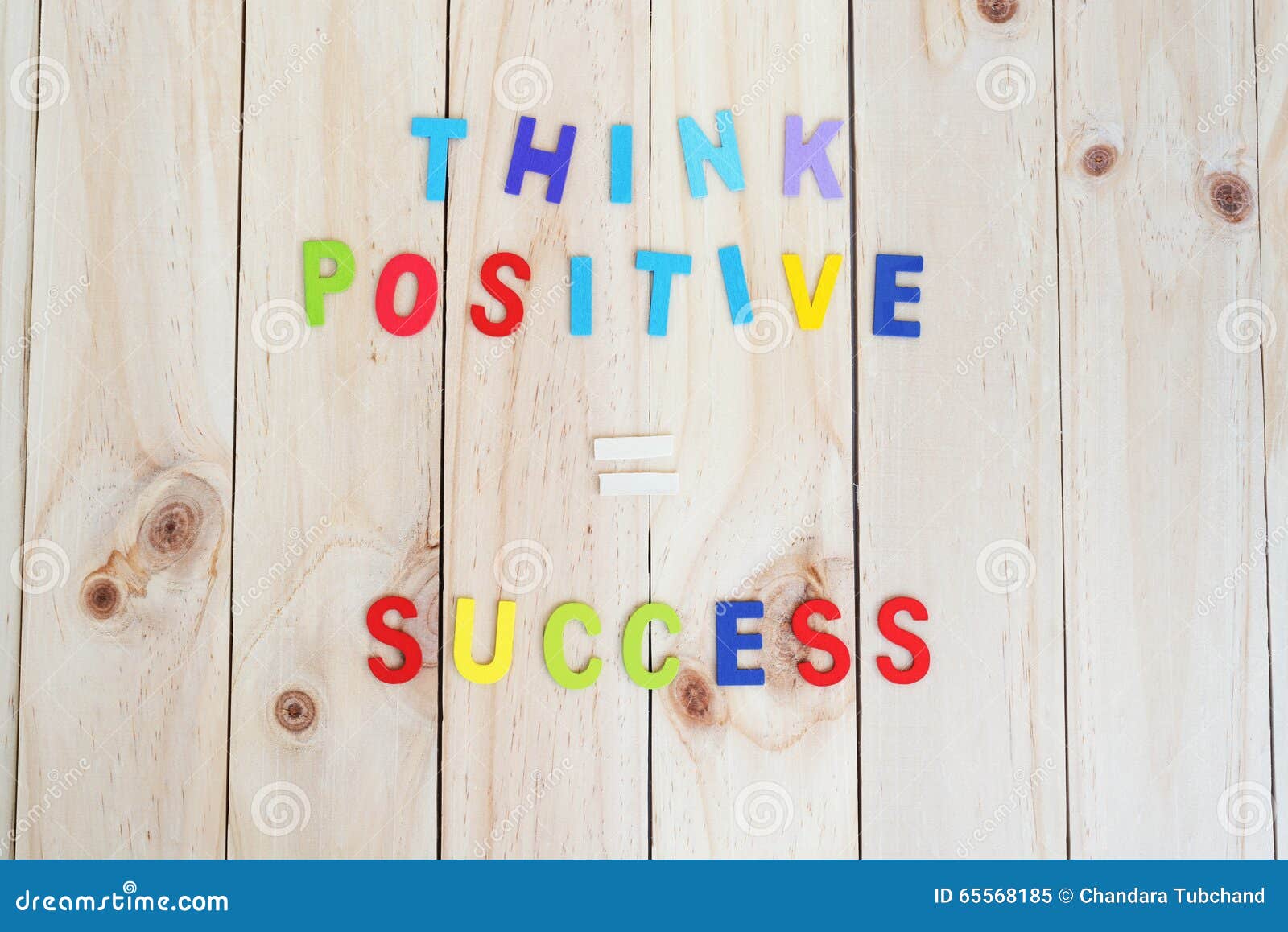 Think Positive Text on Wooden Background Stock Image - Image of success ...