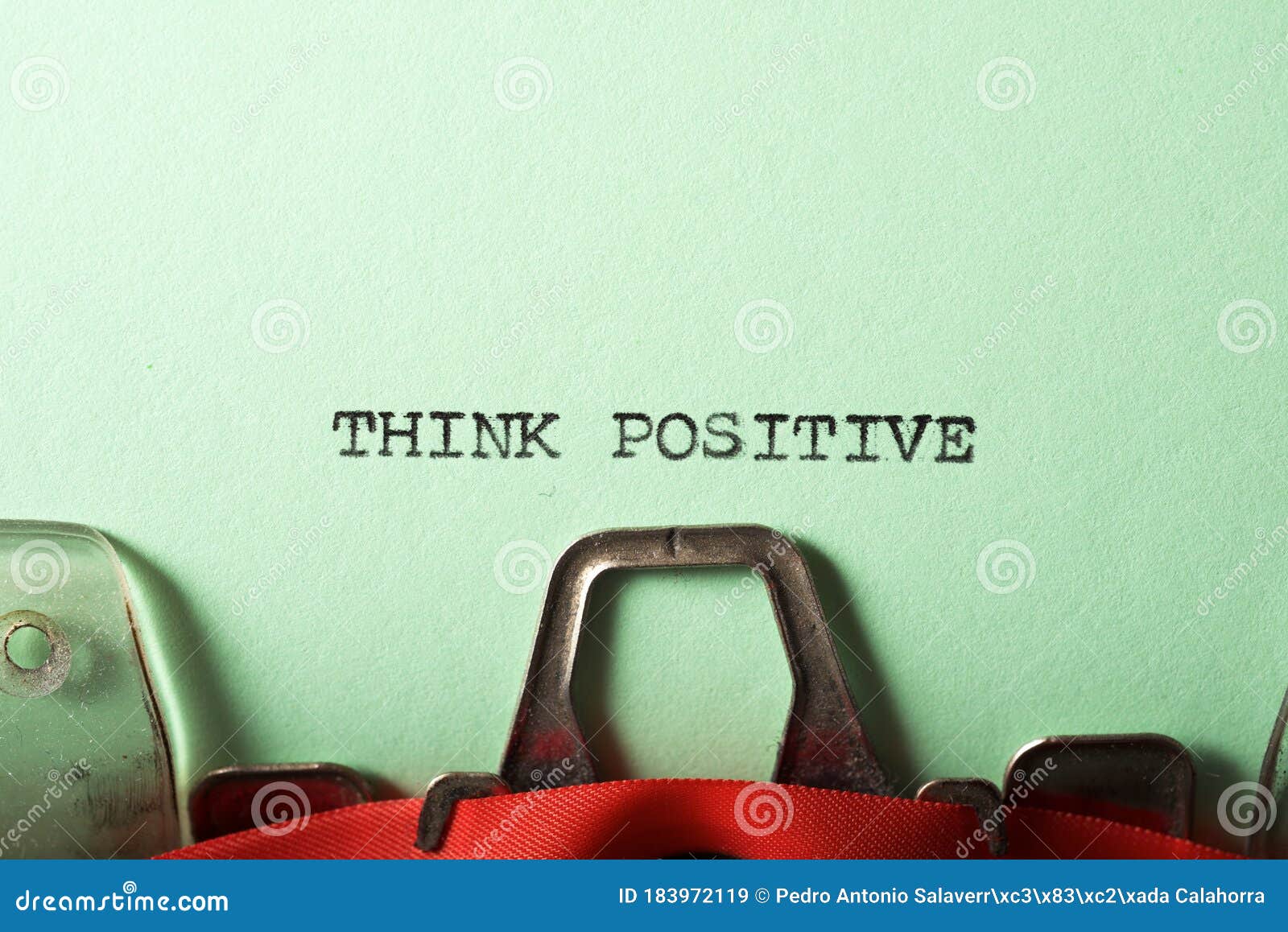 Think positive text stock image. Image of motivation - 183972119