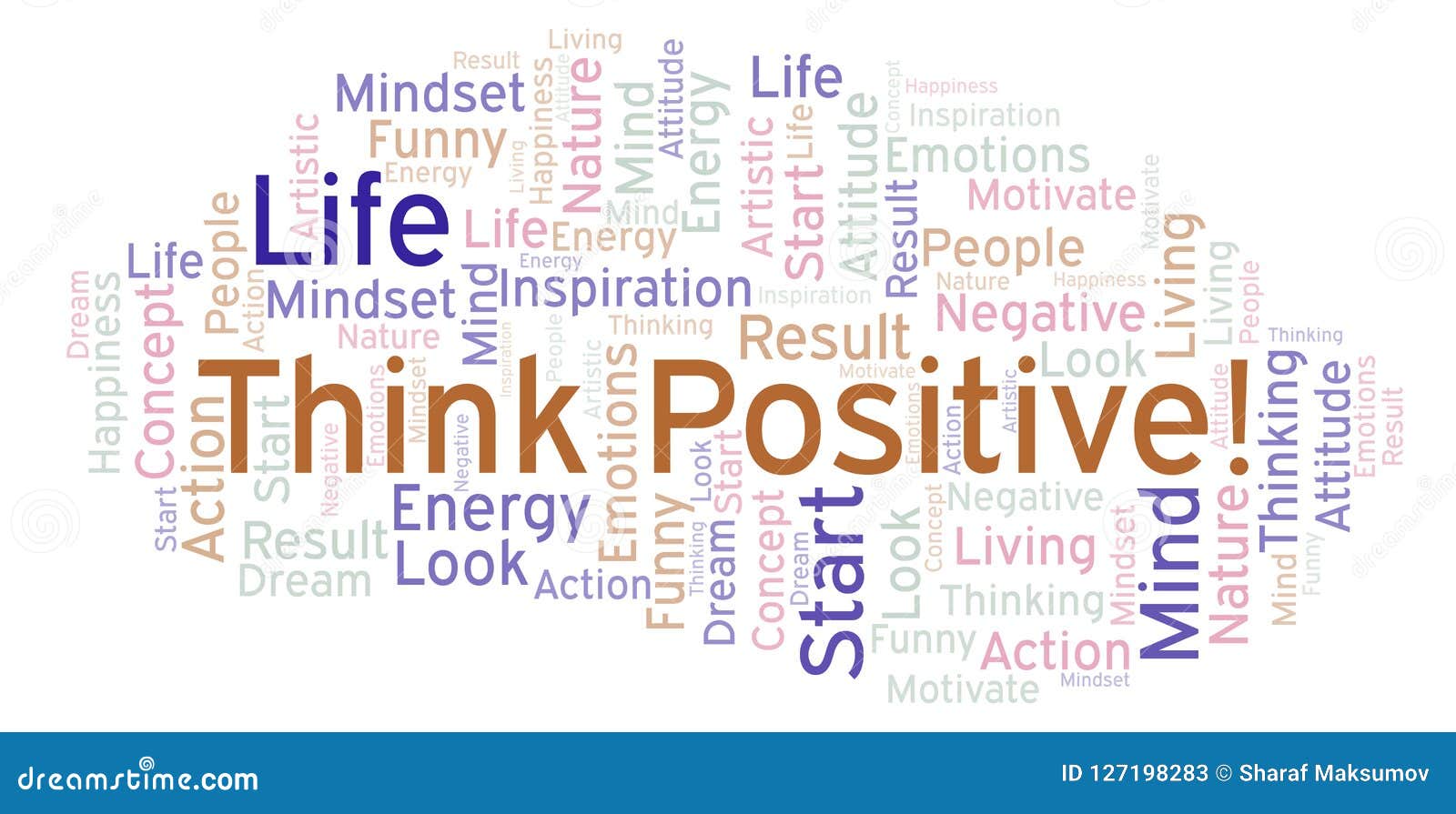 Think Positive! Word Cloud, Made with Text only. Stock Illustration ...