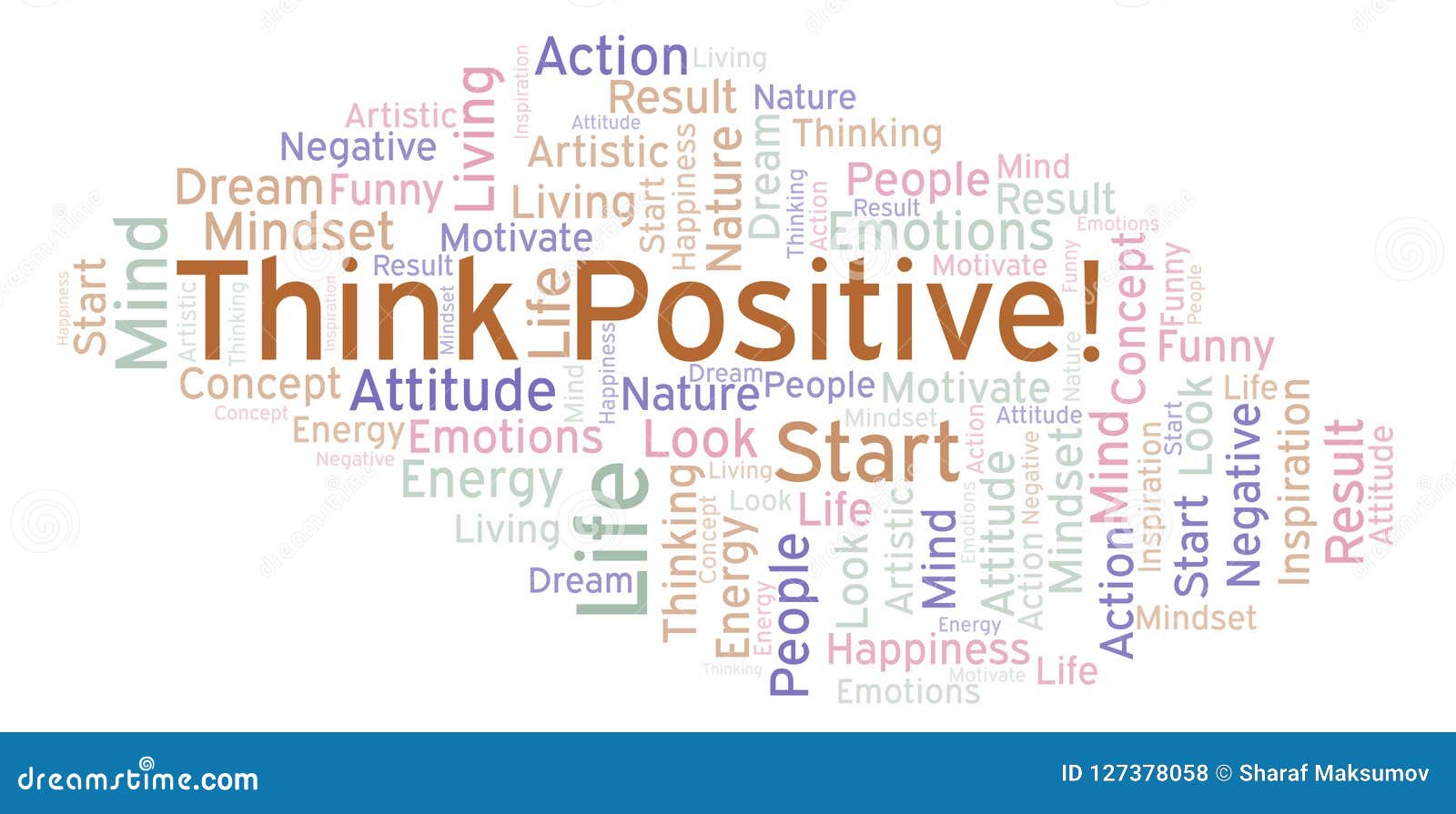 Think Positive! Word Cloud, Made with Text only. Stock Illustration ...