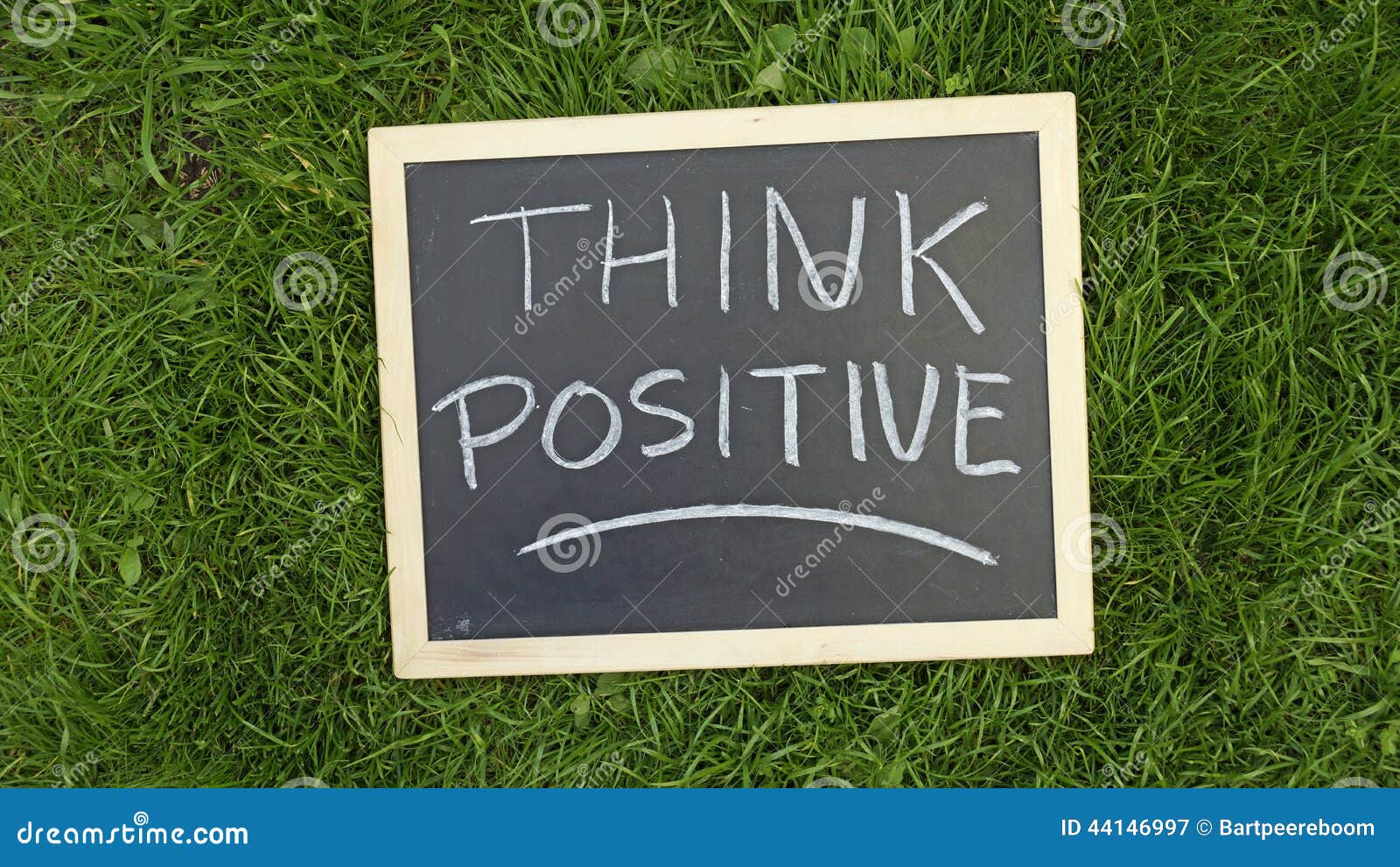 Think positive stock image. Image of hand, chalk, desk - 44146997