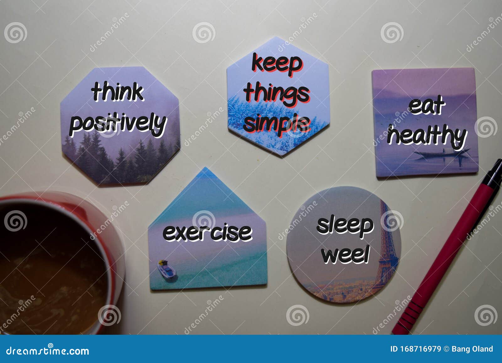 Think Positively Concept Write on Sticky Note with Keyword Isolated on ...
