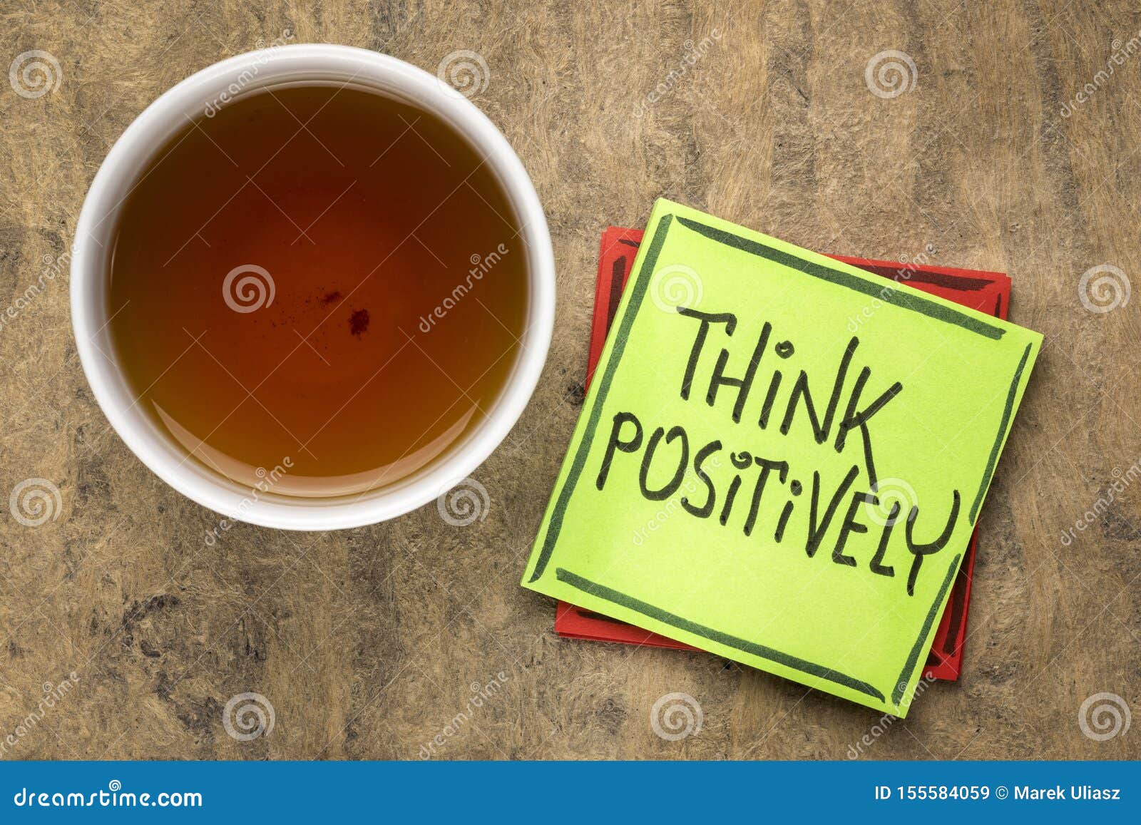 Think Positively Reminder Note Stock Image - Image of handwriting ...