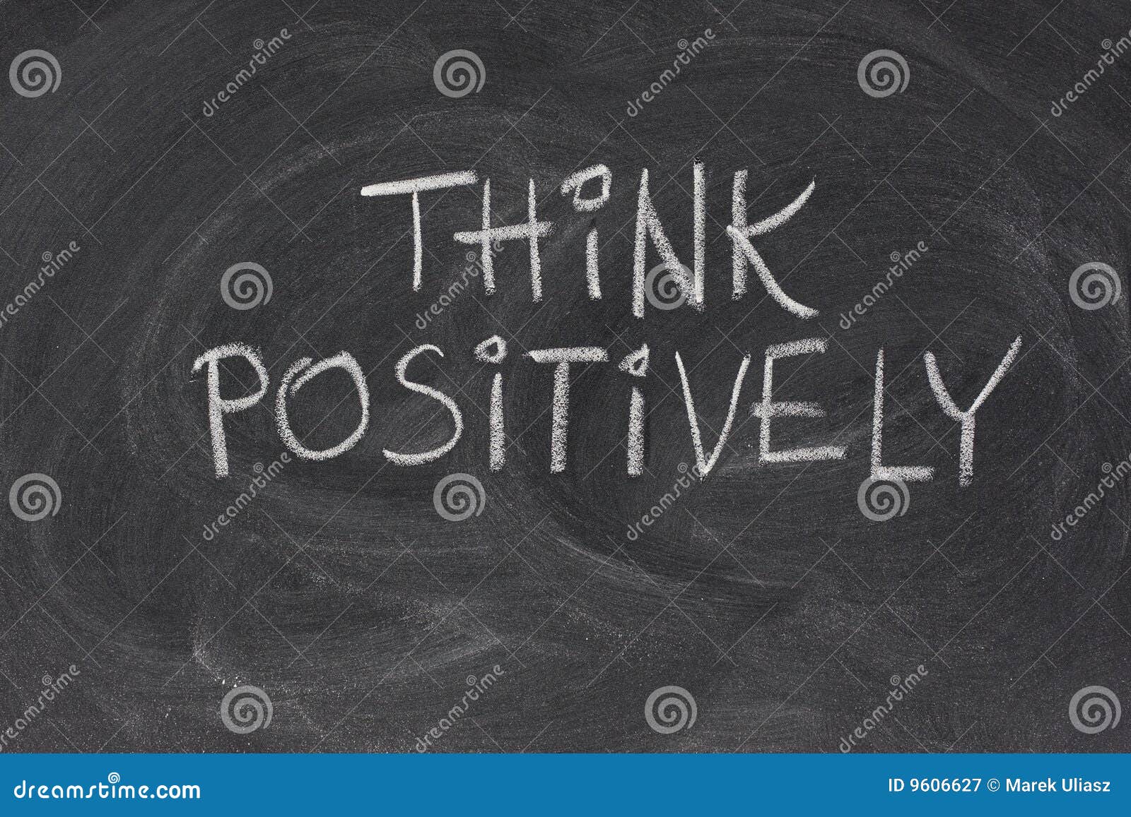 Think Positively Slogan on Blackboard Stock Image - Image of positive ...