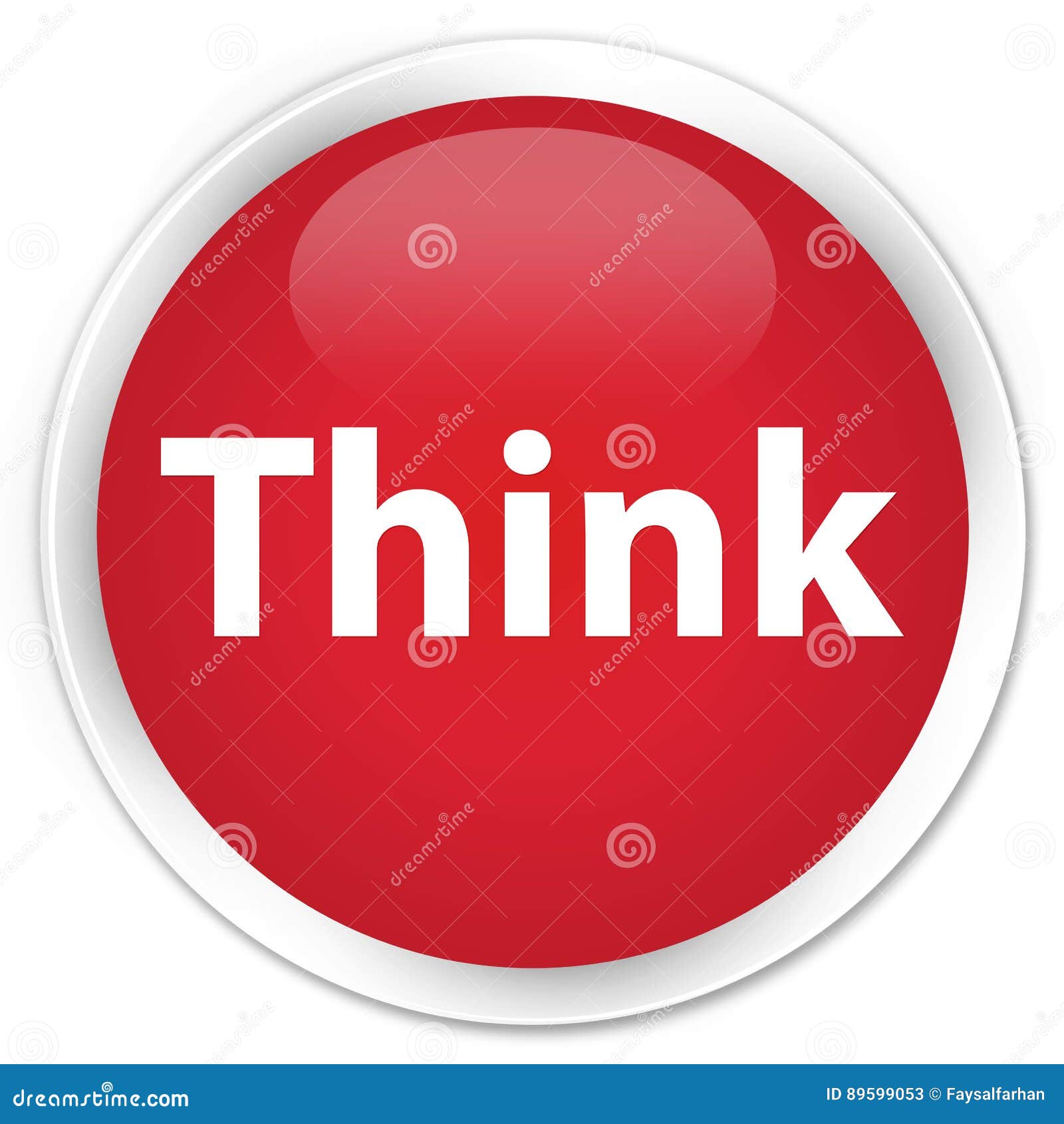 Think Premium Red Round Button Stock Illustration - Illustration of ...