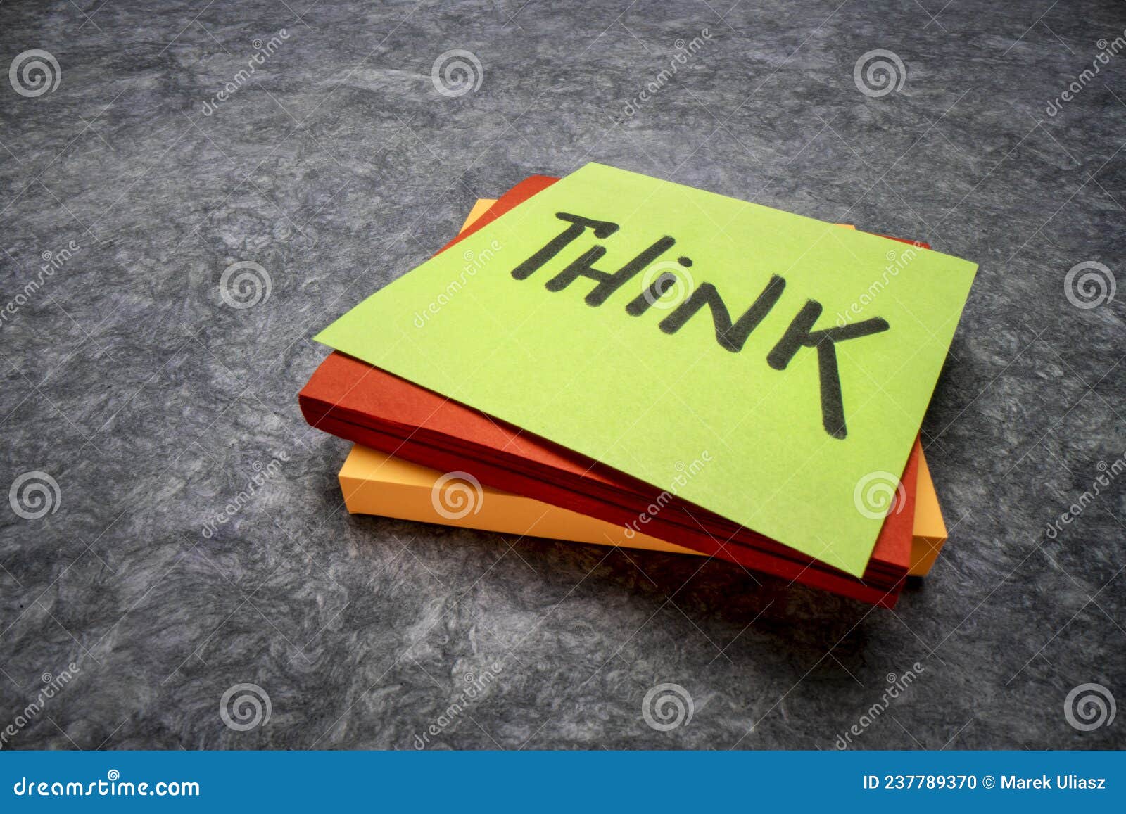 Think reminder note stock photo. Image of paper, sticky - 237789370
