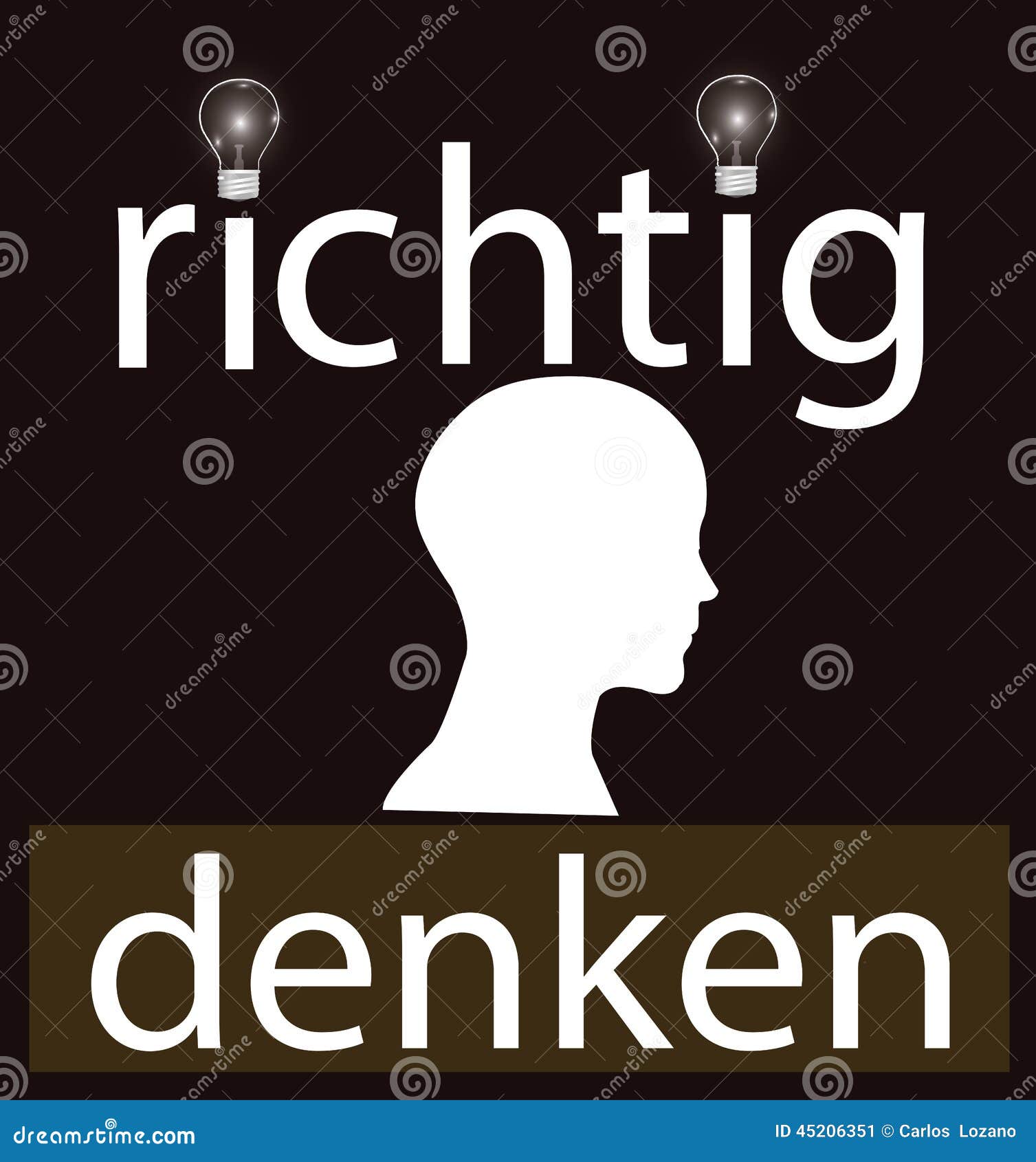 Think right stock vector. Illustration of orientation - 45206351