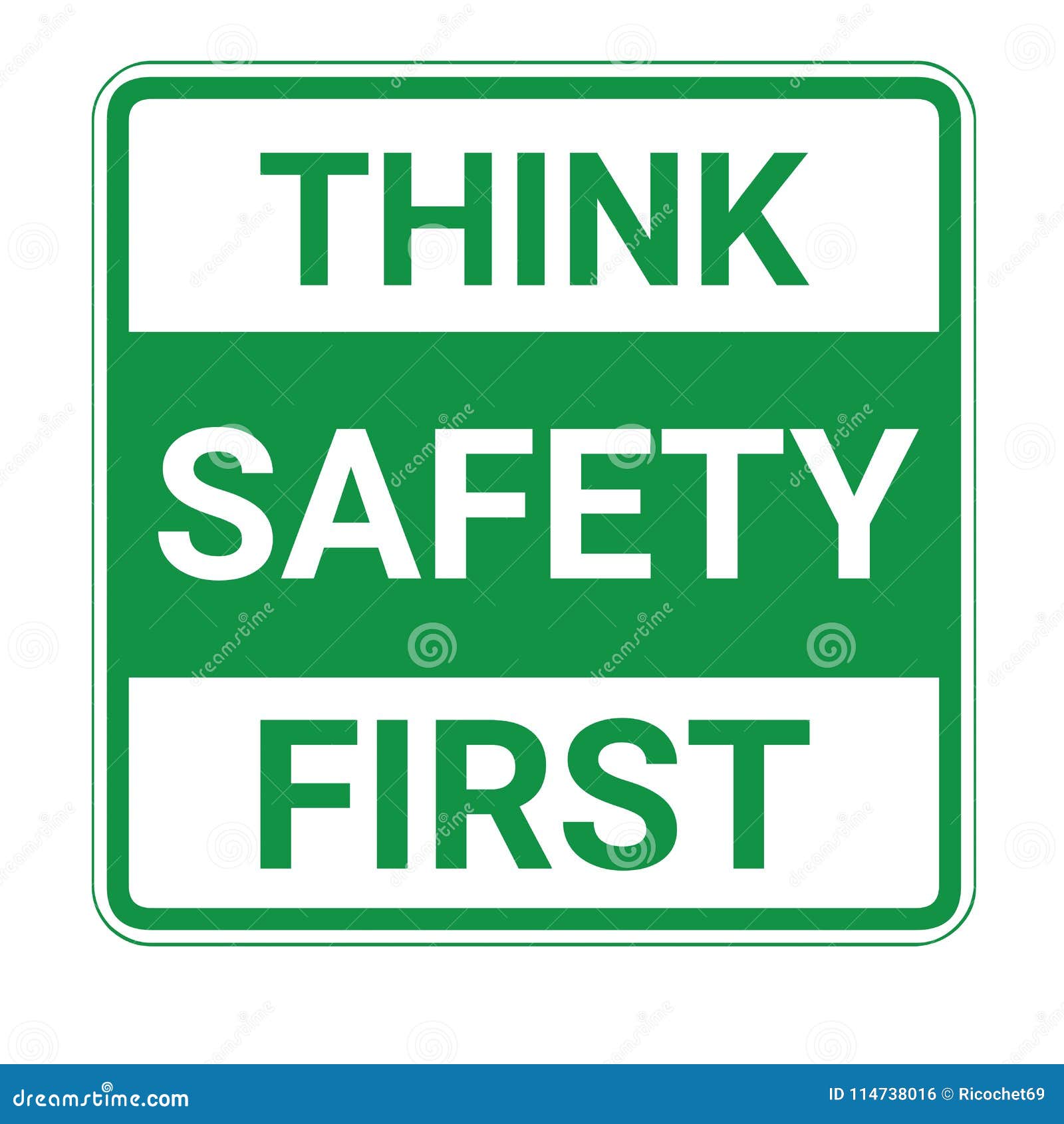 Think Safety Communication Prevents Accidents Symbol Icon Stock ...