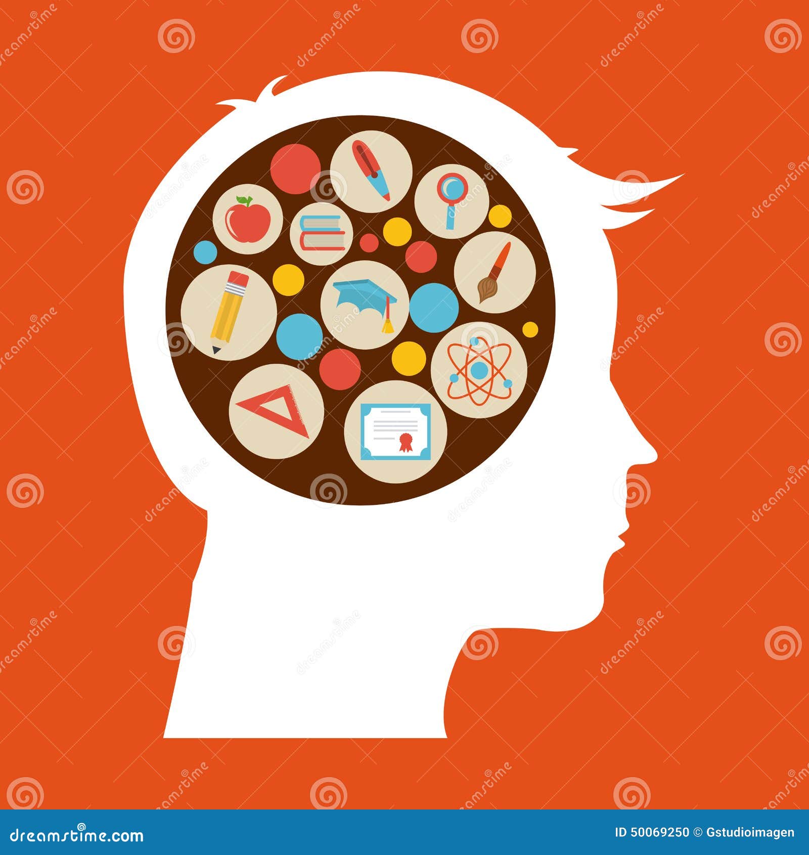 Think school stock vector. Illustration of fruit, apple - 50069250