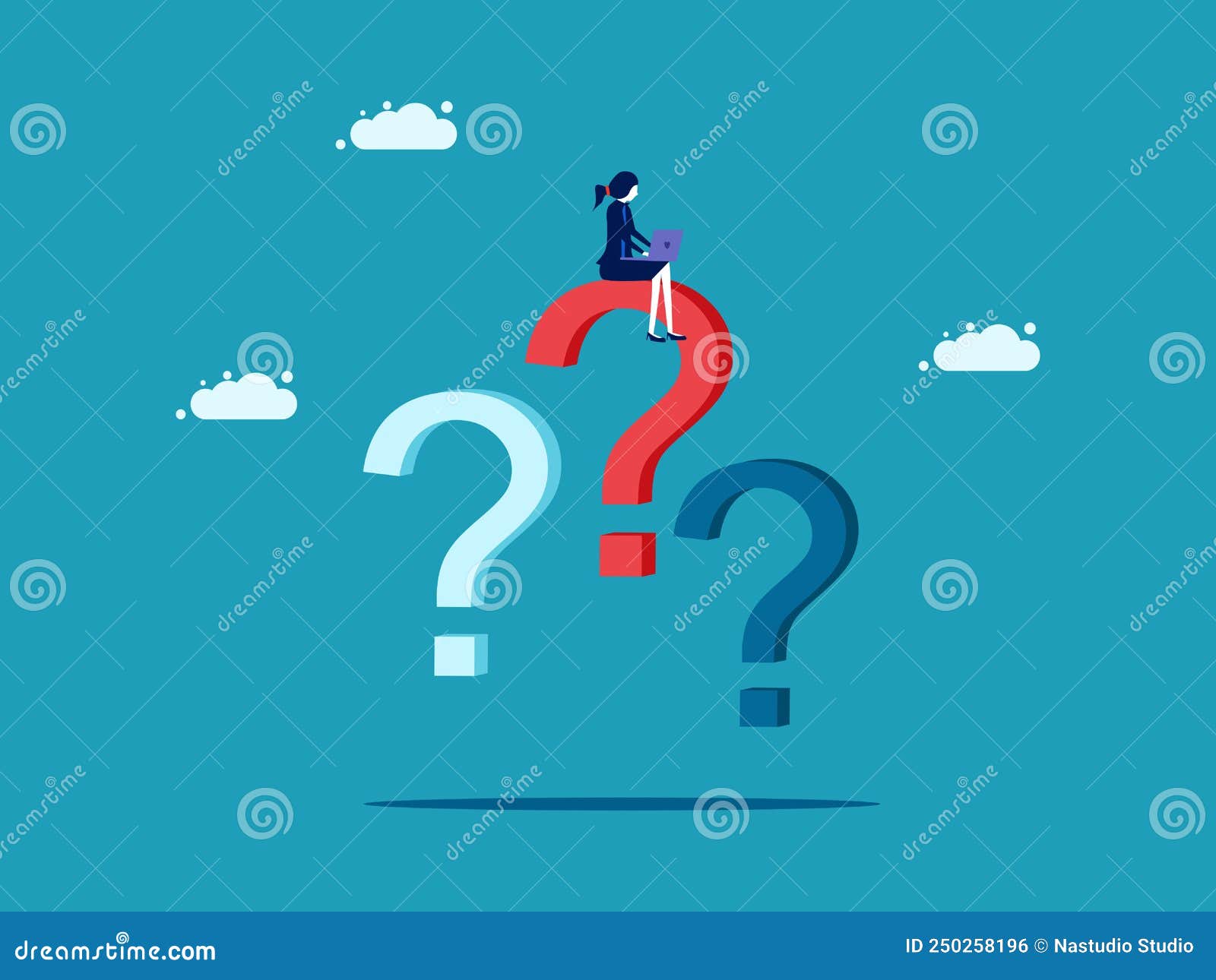 Think of a Solution. an Expert Businessman on a Question Mark Stock ...