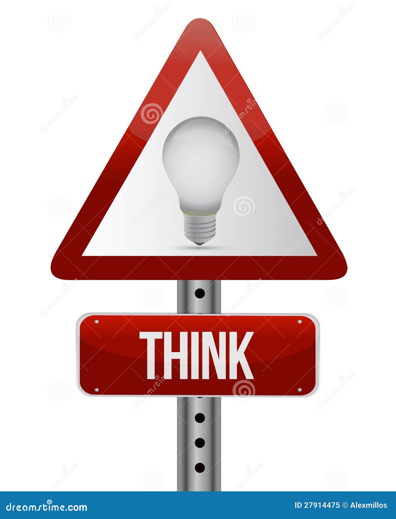 Think street sign concept stock illustration. Illustration of bright ...