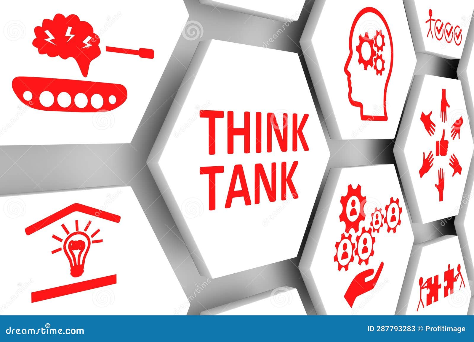 THINK TANK Concept Cell Background 3d Stock Illustration - Illustration ...