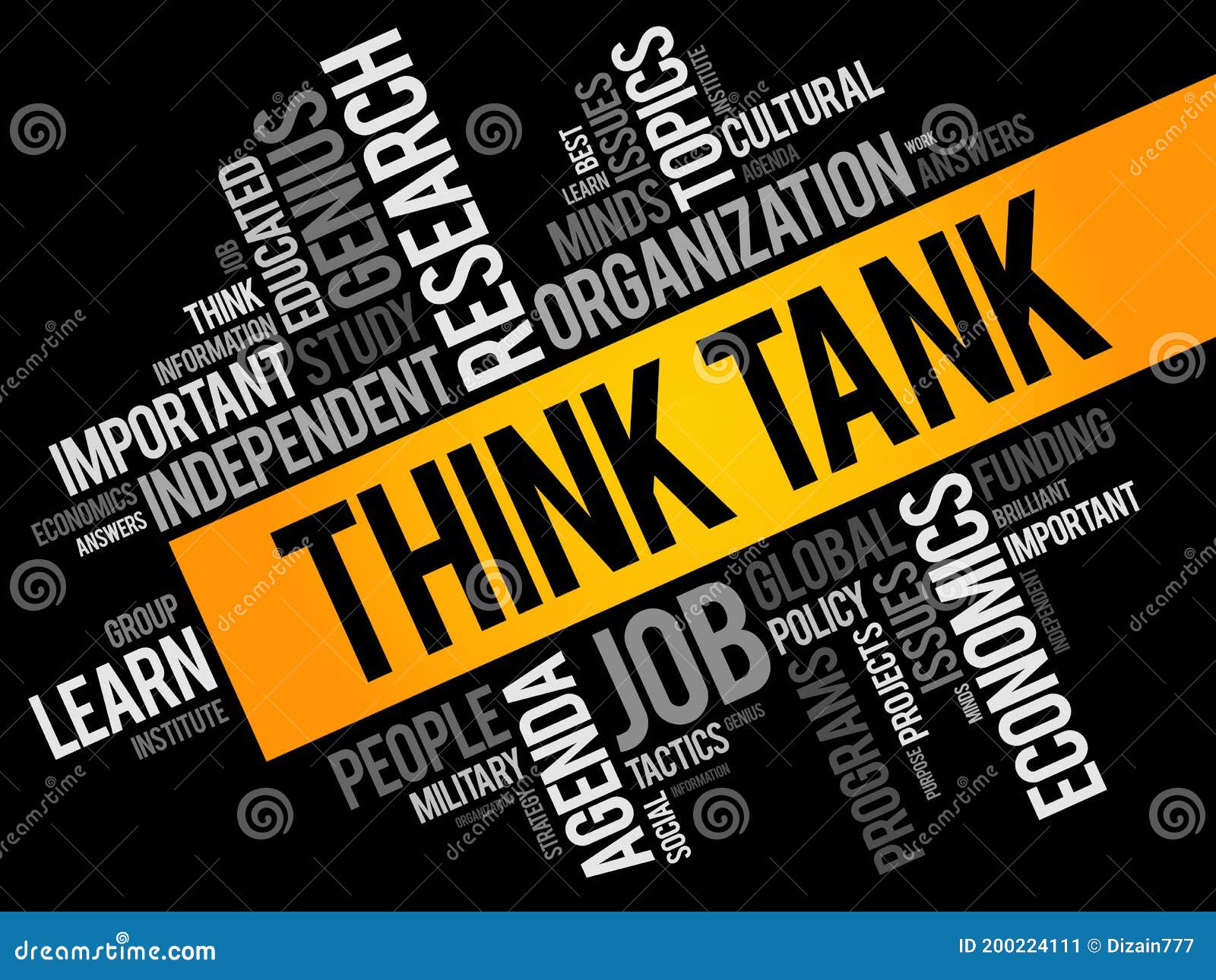 Think Tank Word Cloud Collage Stock Illustration - Illustration of ...