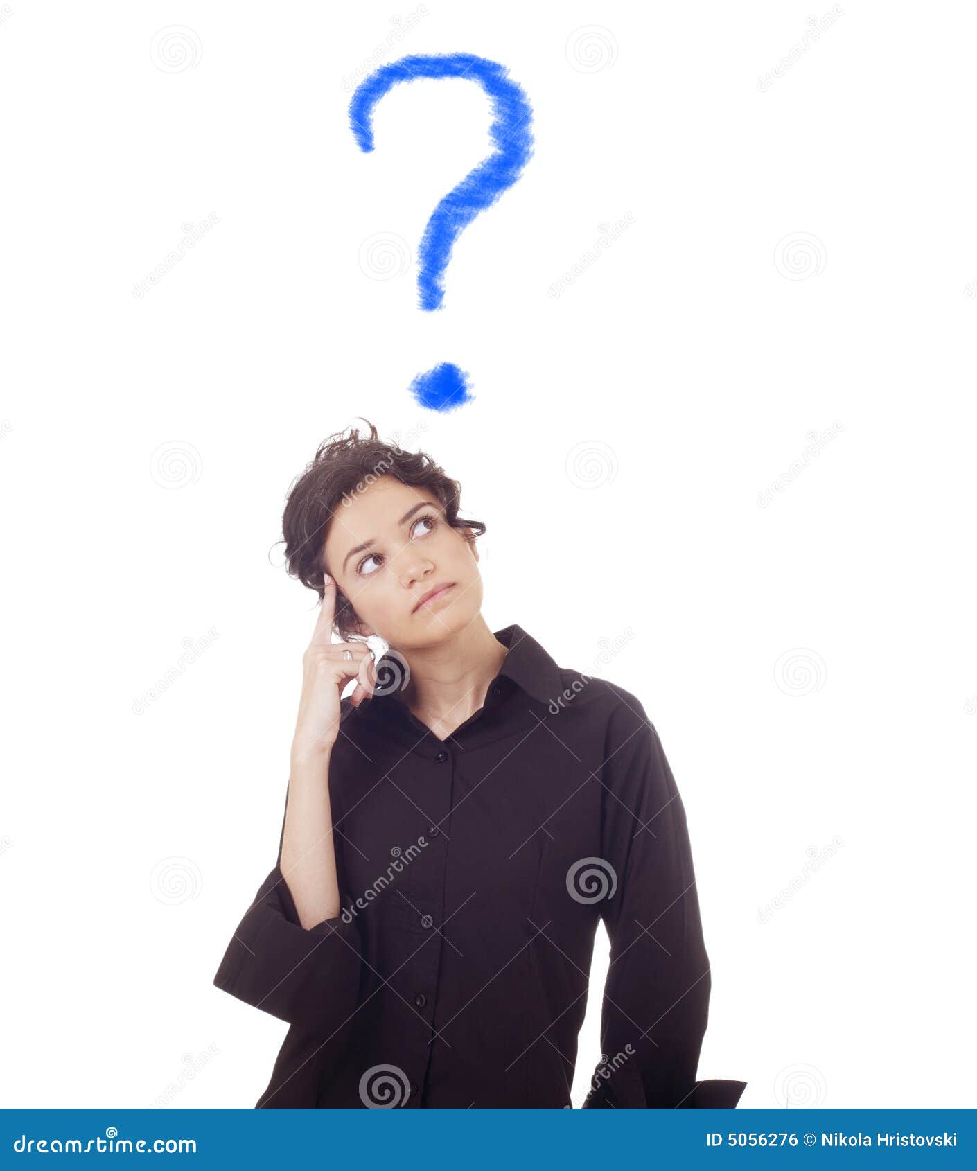 Think, think! stock photo. Image of face, businesswoman - 5056276