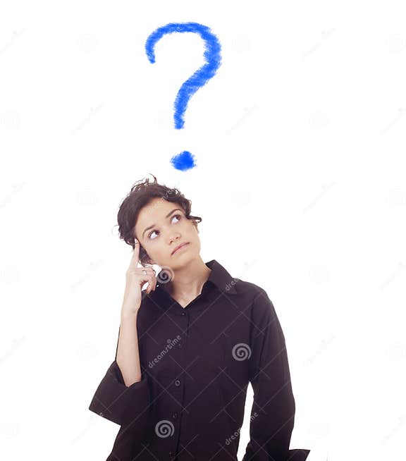 Think, think! stock photo. Image of face, businesswoman - 5056276