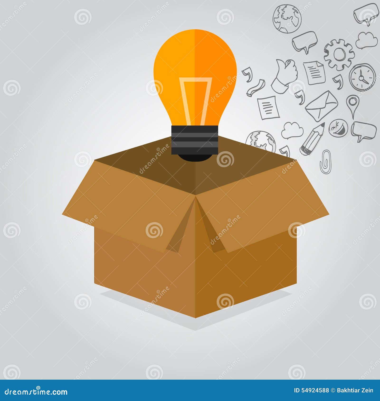 Think Thinking Outside the Box Idea Stock Vector - Illustration of ...