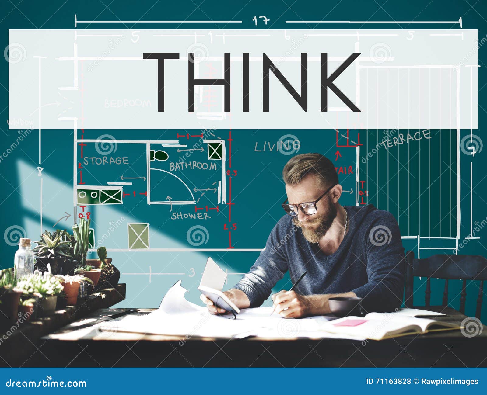 Think Thinking Thoughtful Thoughts Ideas Mind Concept Stock Photo ...