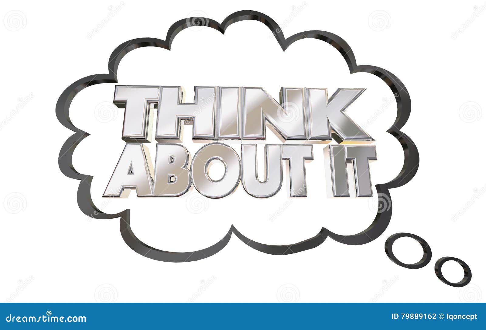Think about it Thought Cloud Words Stock Illustration - Illustration of ...