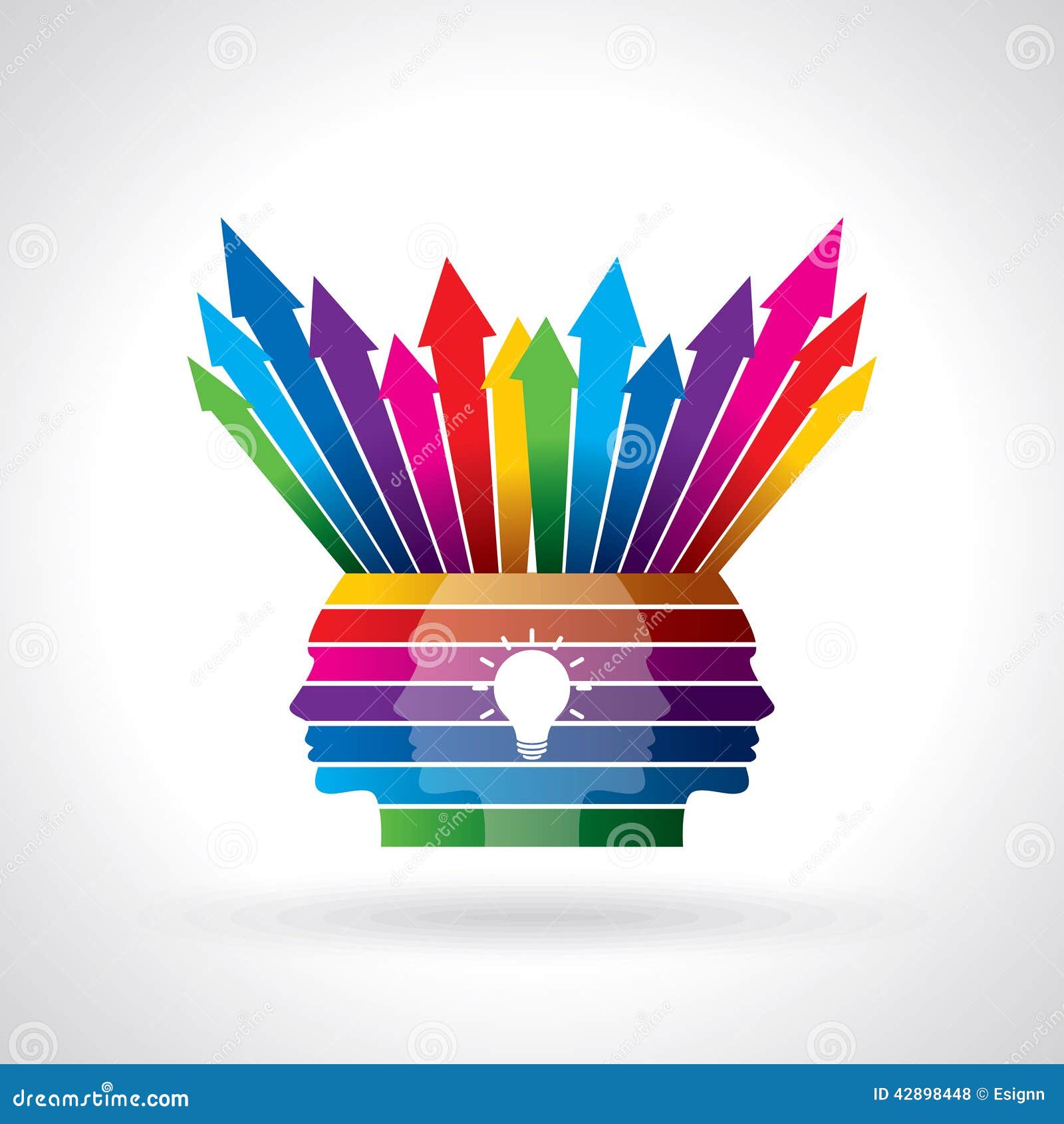 Think Thoughts and Options. Illustration of Head Stock Vector ...