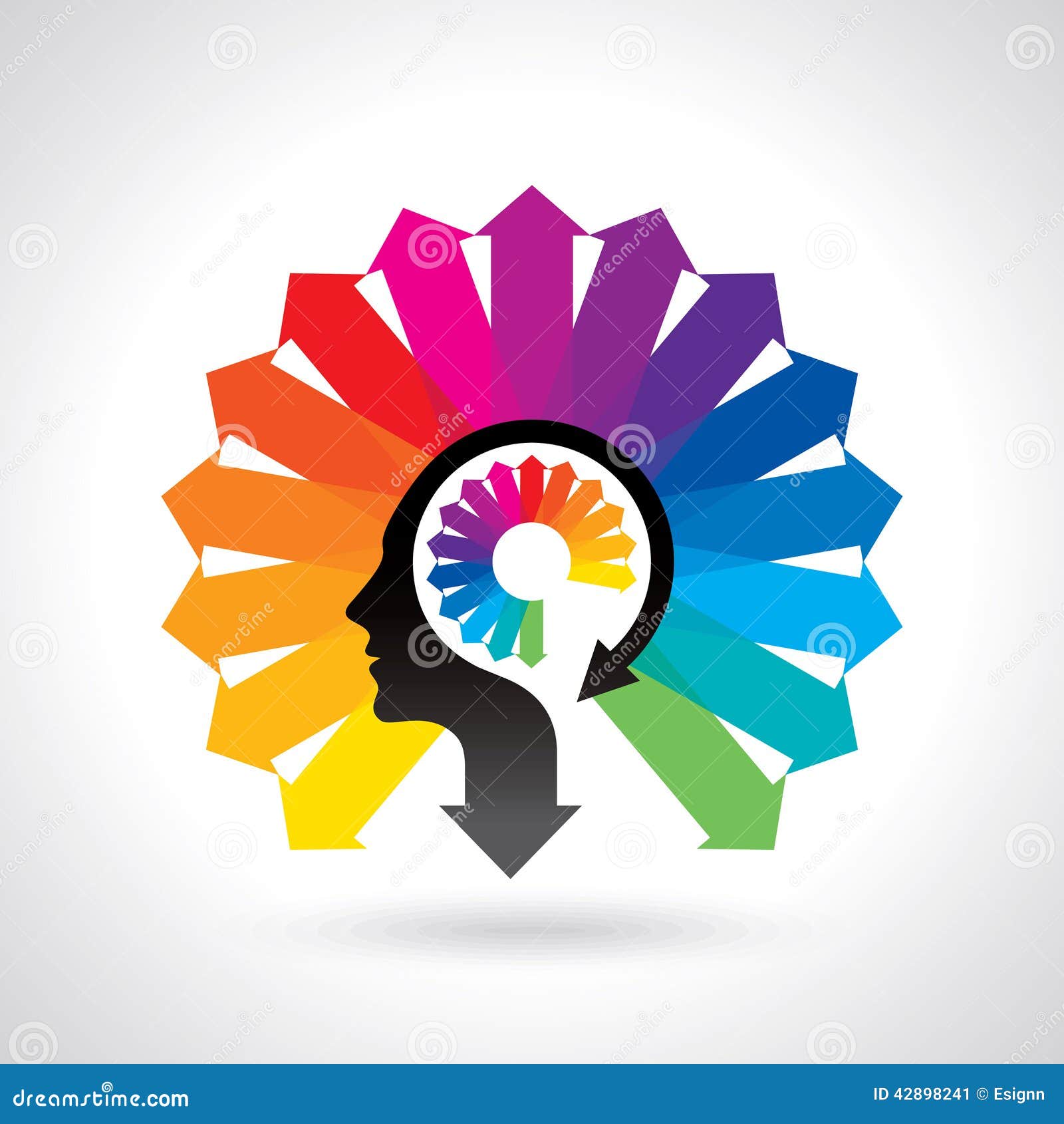 Think Thoughts and Options. Illustration of Head Stock Vector ...