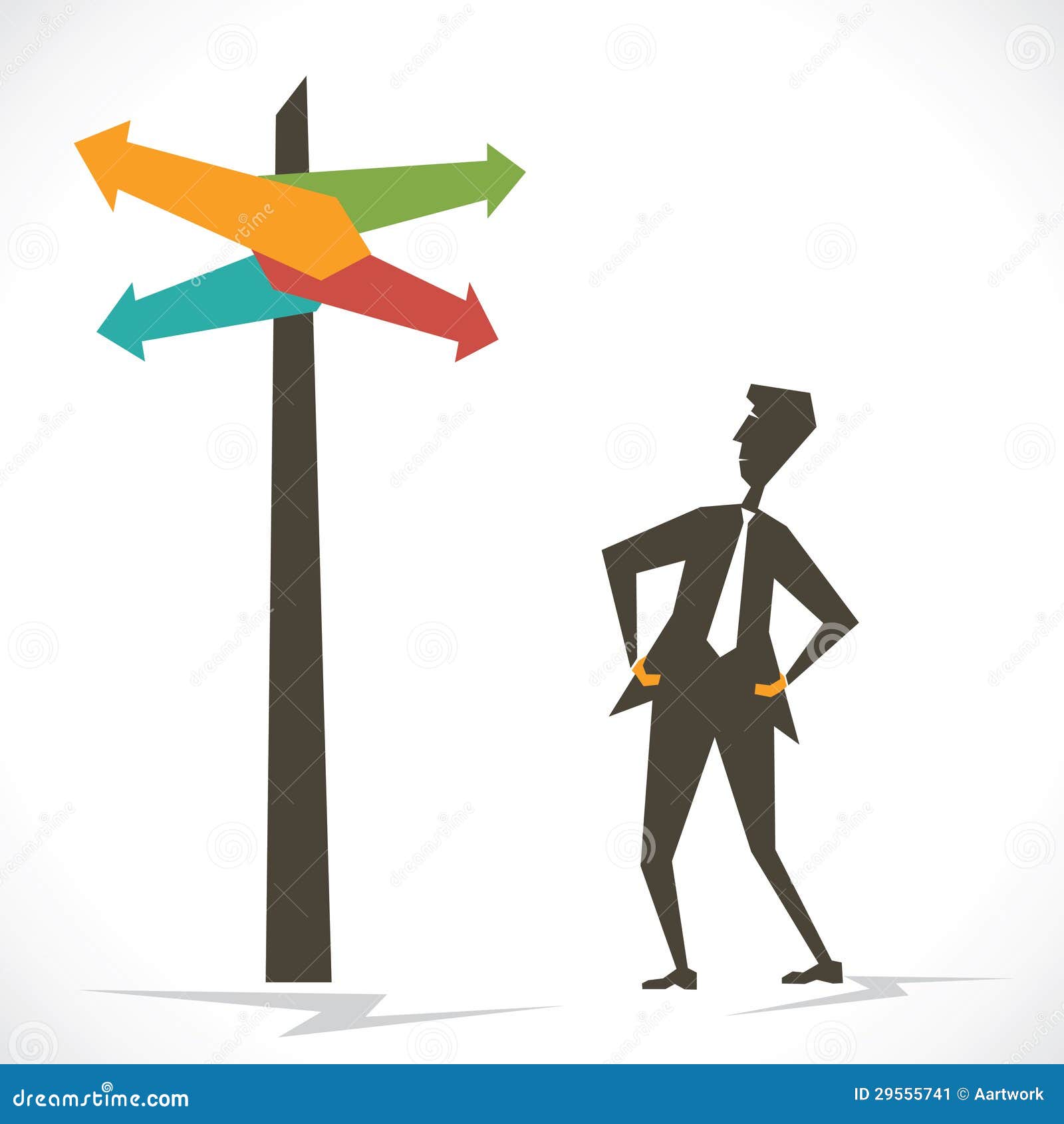 Think to right way stock vector. Illustration of market - 29555741