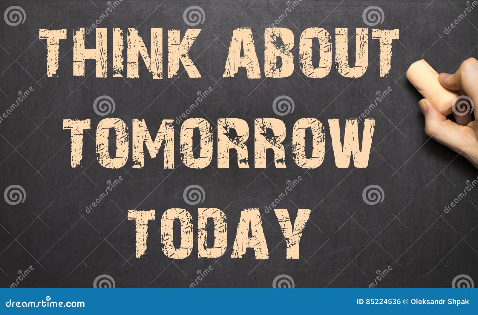 Think about Tomorrow Today ! - Female Hand Writing Text on Black Stock ...
