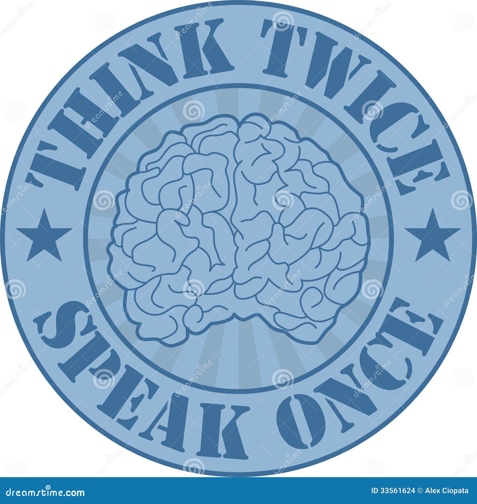 Think twice badge stock vector. Illustration of element - 33561624