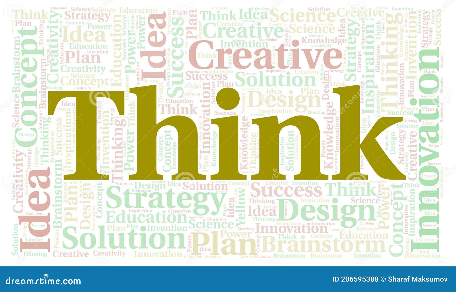 Think Typography Word Cloud Create with the Text only. Stock ...