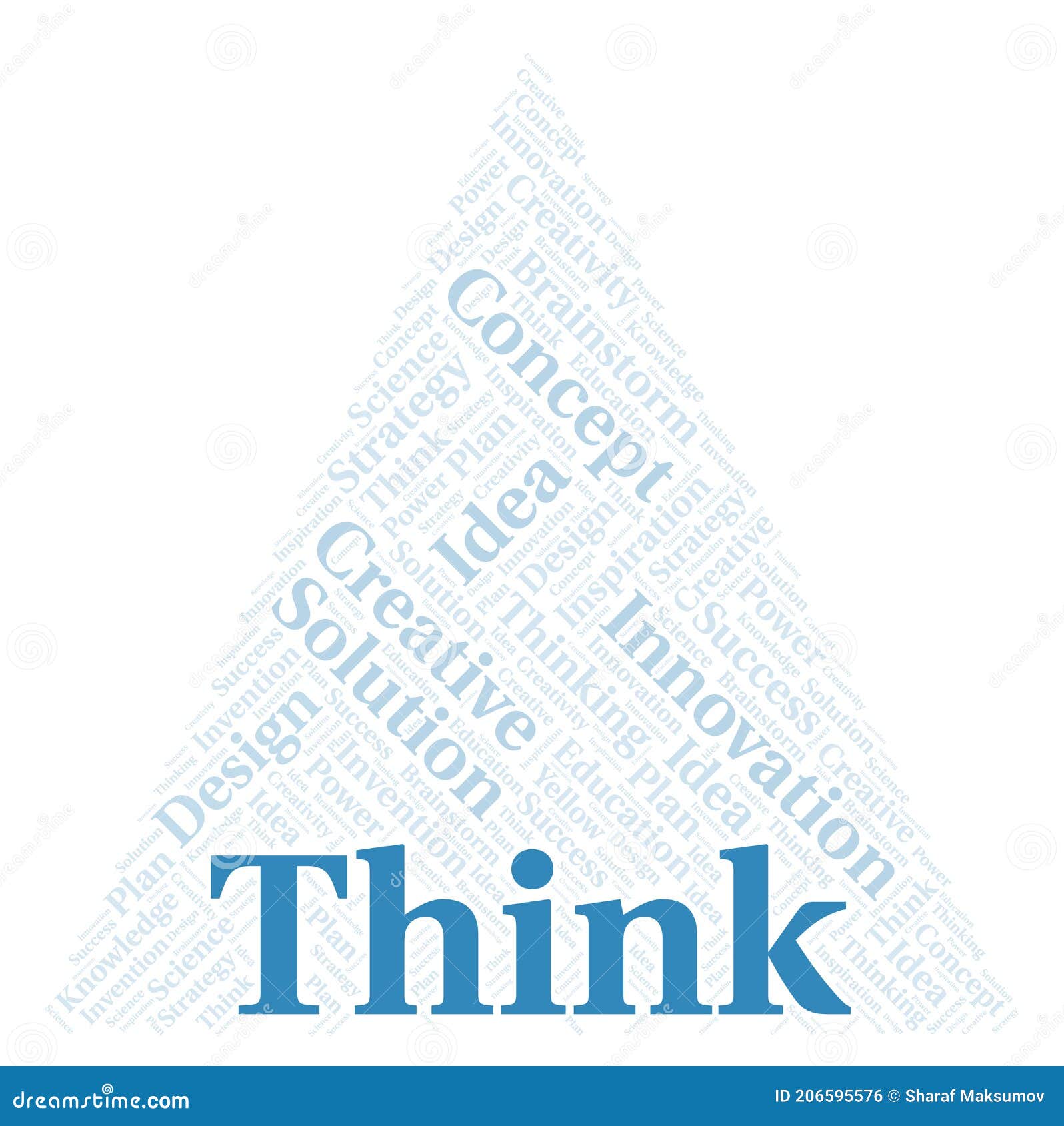 Think Typography Word Cloud Create with the Text only. Stock ...