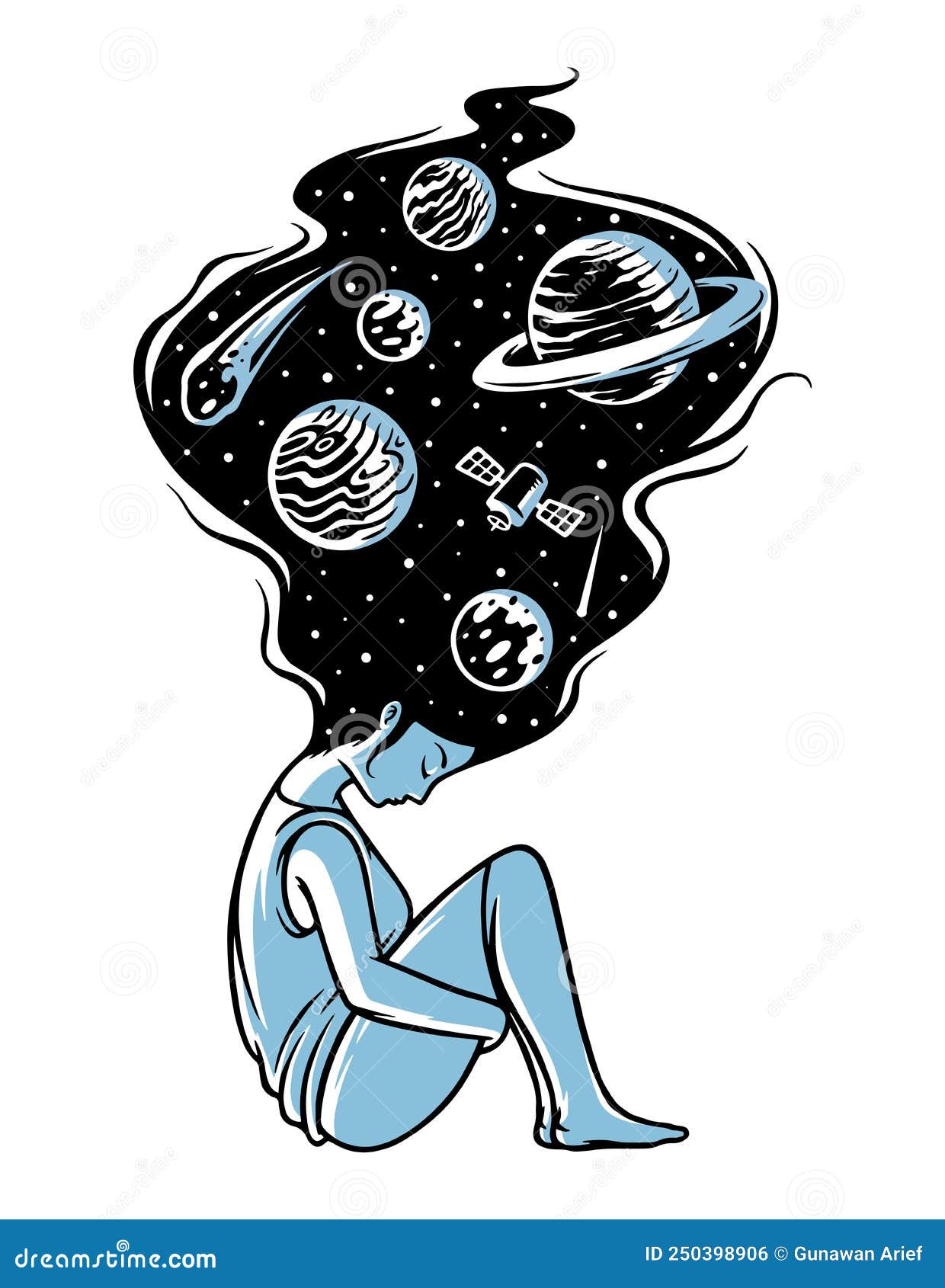 Think about the Universe Illustration Stock Vector - Illustration of ...